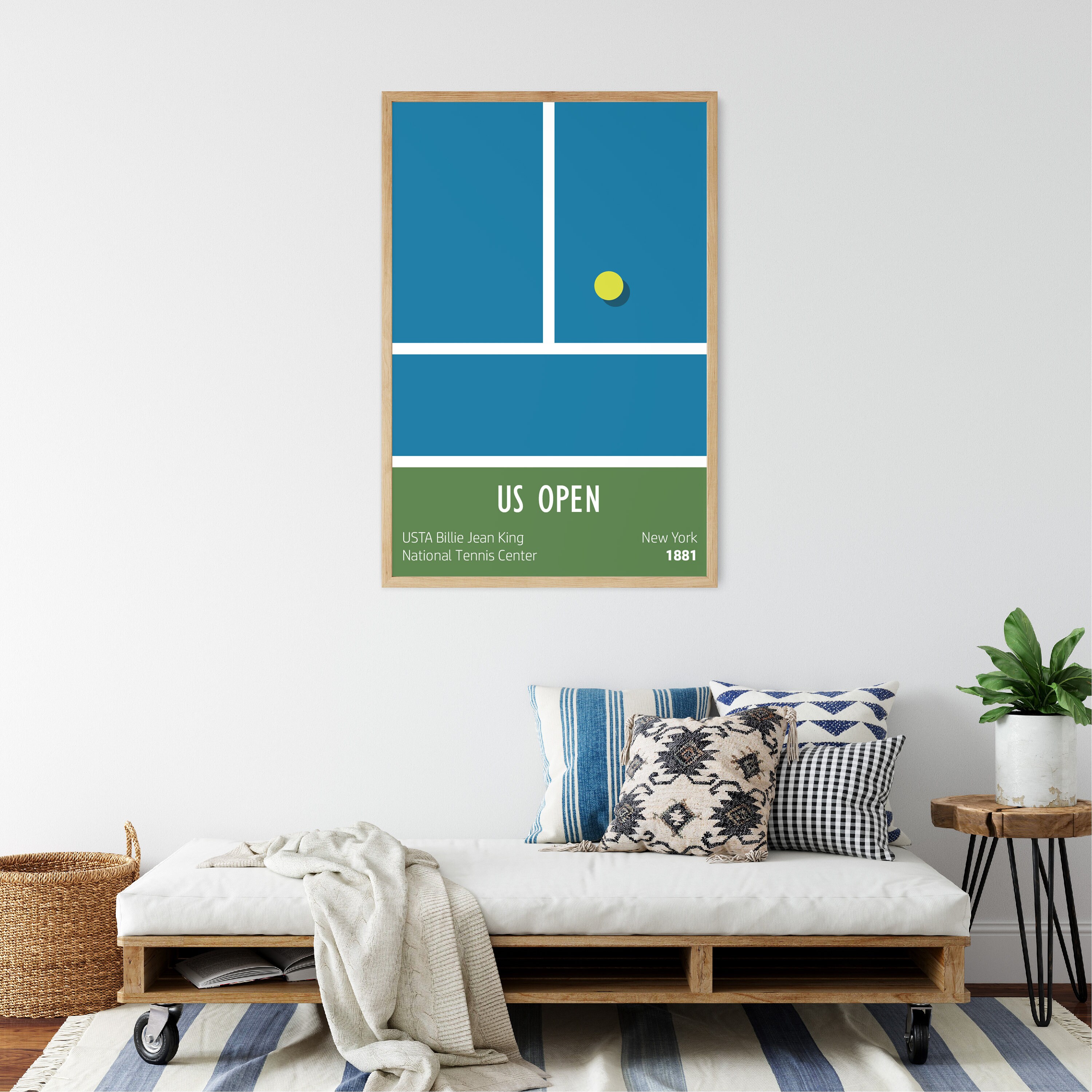 Us Open Poster Sports Art Print Minimalist Print Tennis - Etsy