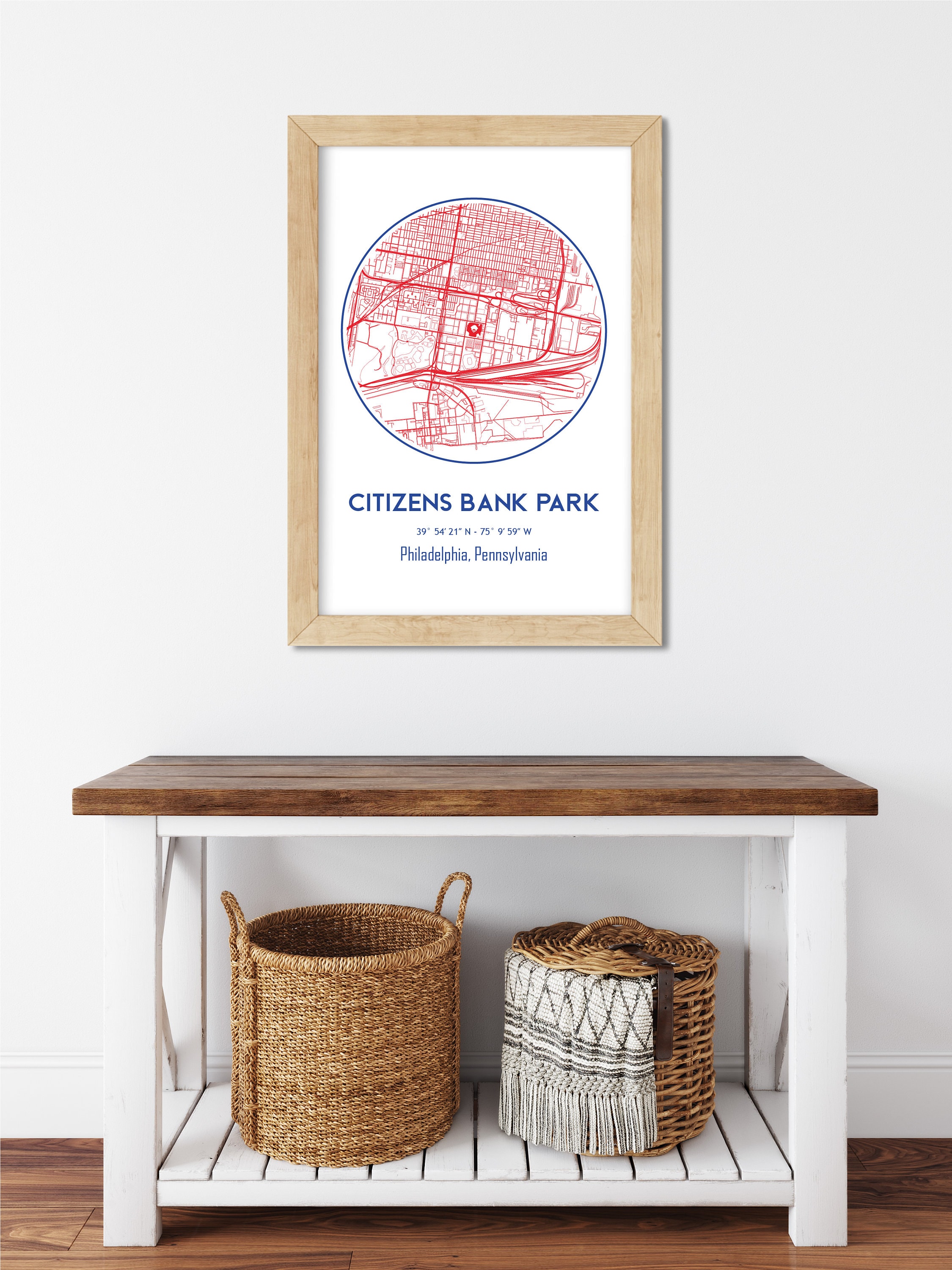 Philadelphia Map Phillies Ballpark Citizens Bank Park Wall - Etsy