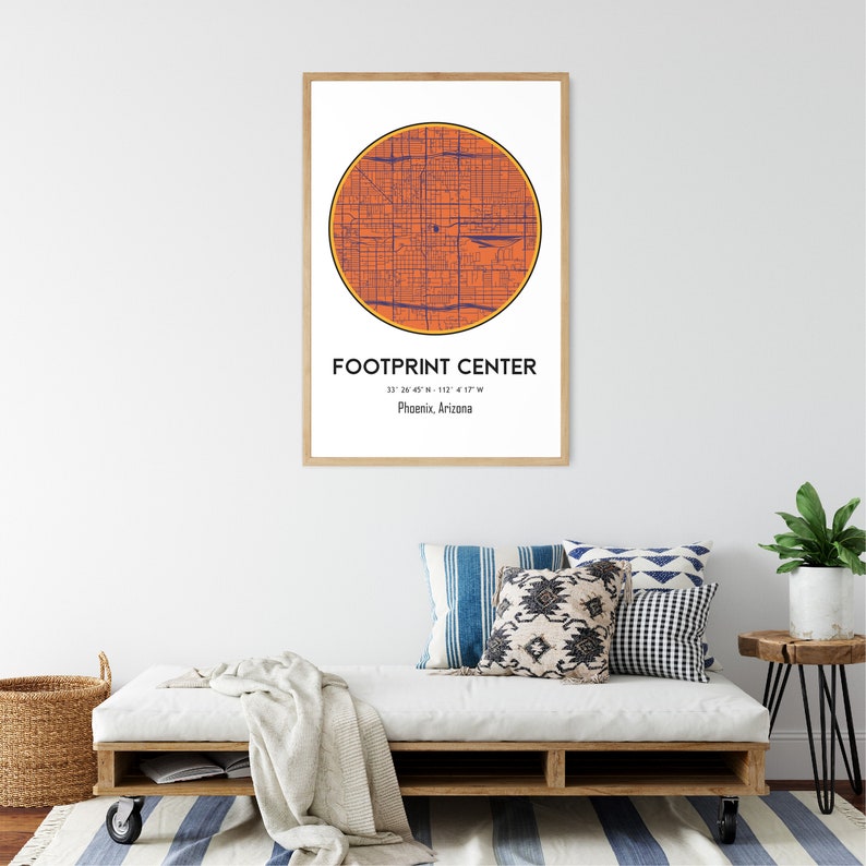 Footprint Center, Phoenix Suns, NBA Stadium Map, Basketball Art ...
