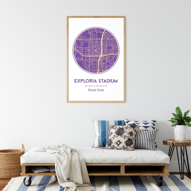 Exploria Stadium Map, Orlando City SC, Sports Fan Gift, Football Poster ...