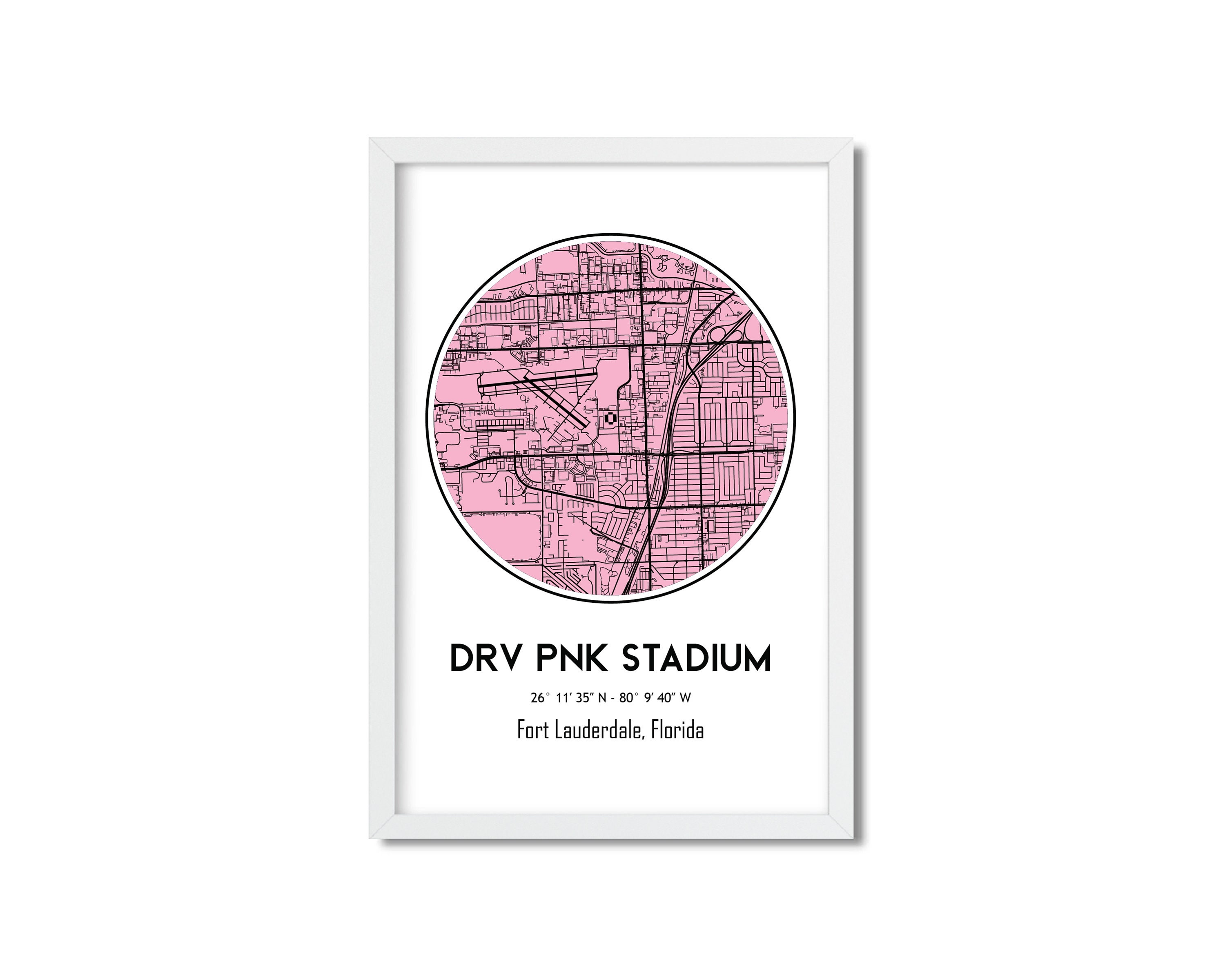 DRV PNK Stadium Map, Inter Miami CF, Florida, Sports Fan Gift, Football ...