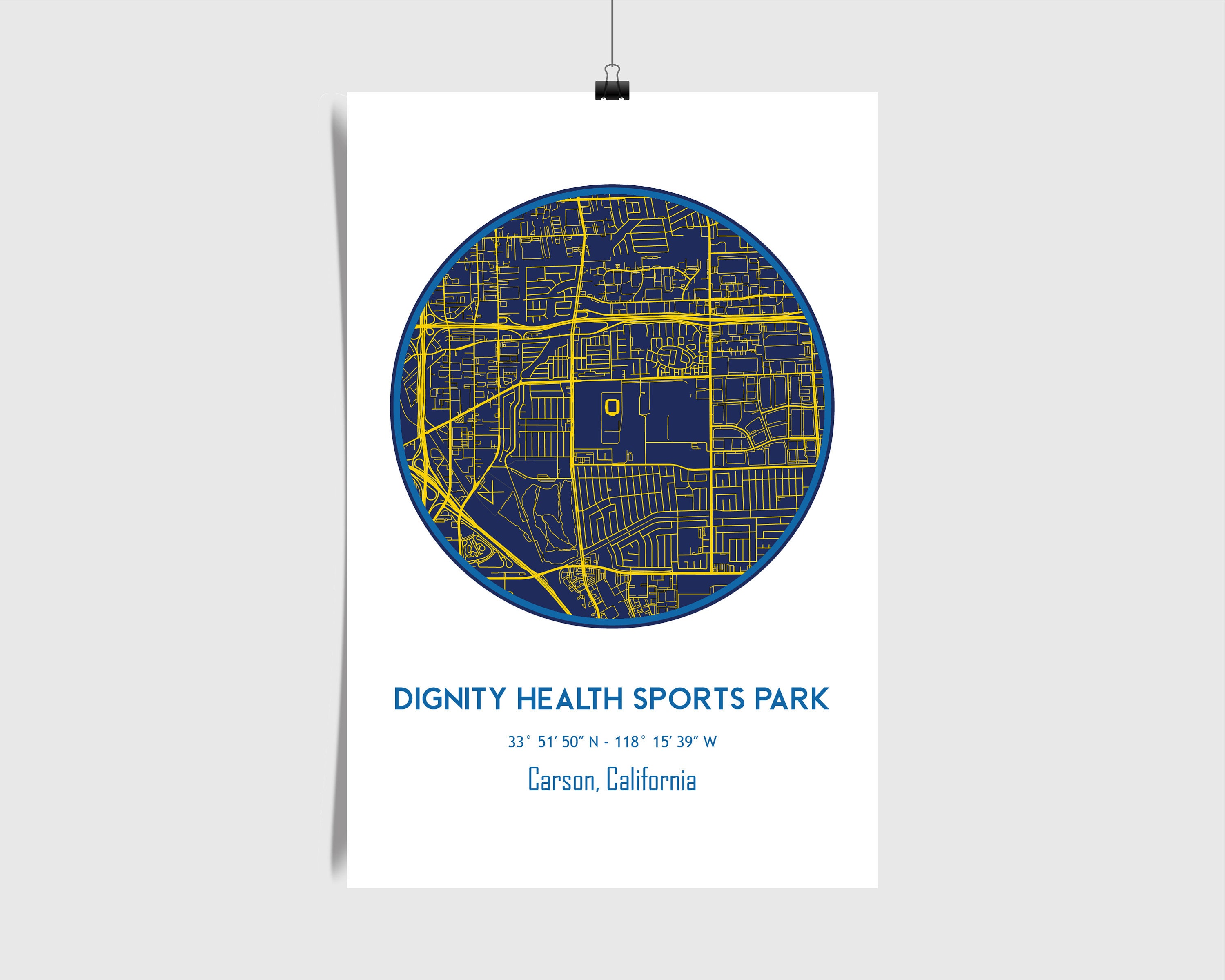 Dignity Health Sports Park Stadium Map Los Angeles FC - Etsy UK