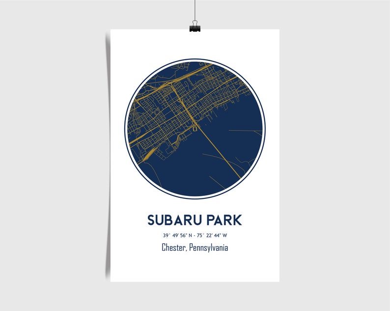 Subaru Park Map Philadelphia Union Sports Fan Gift Football - Etsy