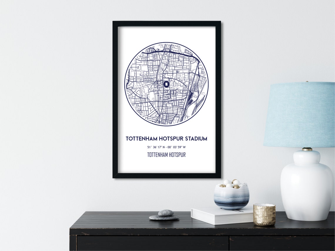 Tottenham Hotspur Stadium Map Premier League United - Etsy