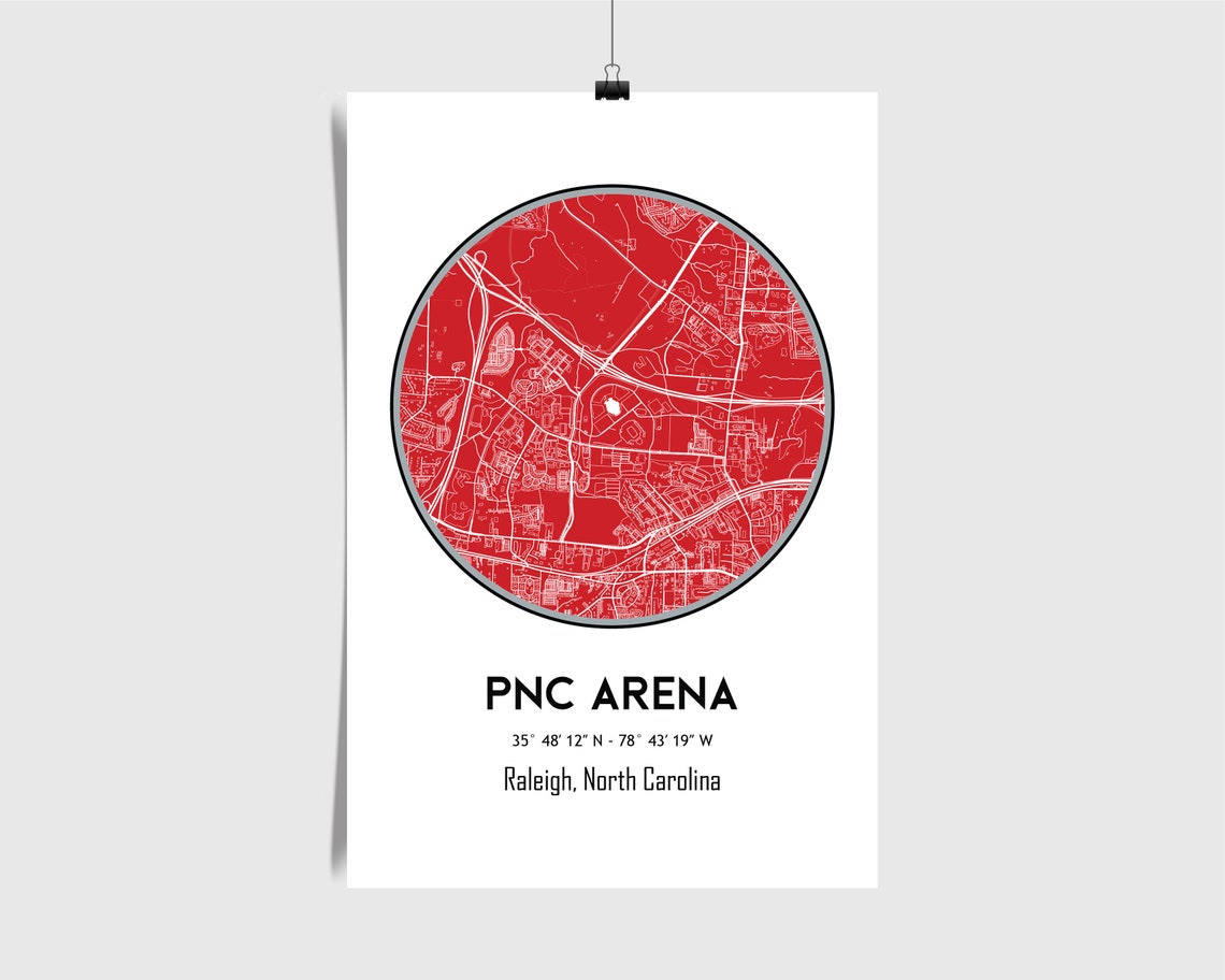 PNC Arena, Carolina Hurricanes, North Carolina, Carolina Hockey Map ...