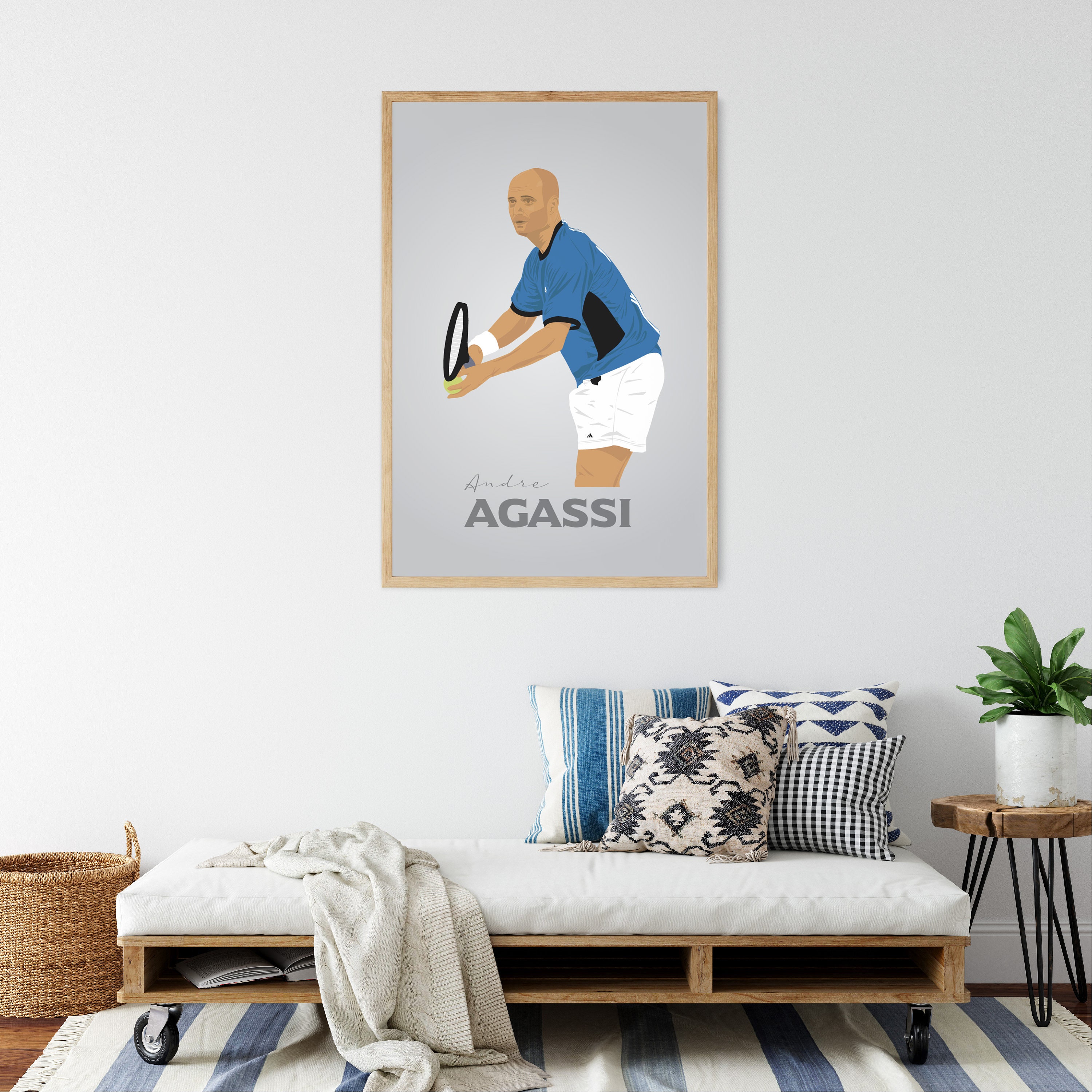 Andre Agassi Print, Grand Slam Art Man Tennis Player ATP Tennis Ranking ...