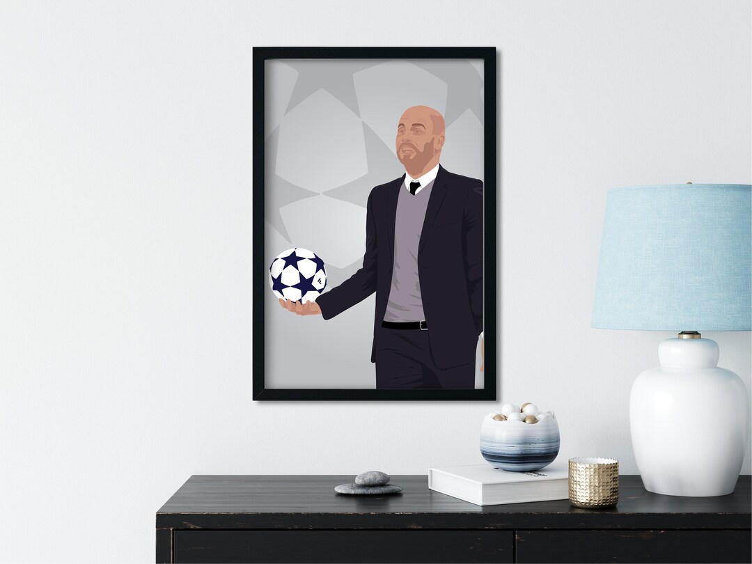 Pep Guardiola Print, Italy Footballer, Barcelona, Manchester City ...