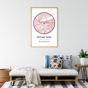 Fenway Park Map, Fenway Park Print, Boston Red Sox, Baseball Fan Art ...