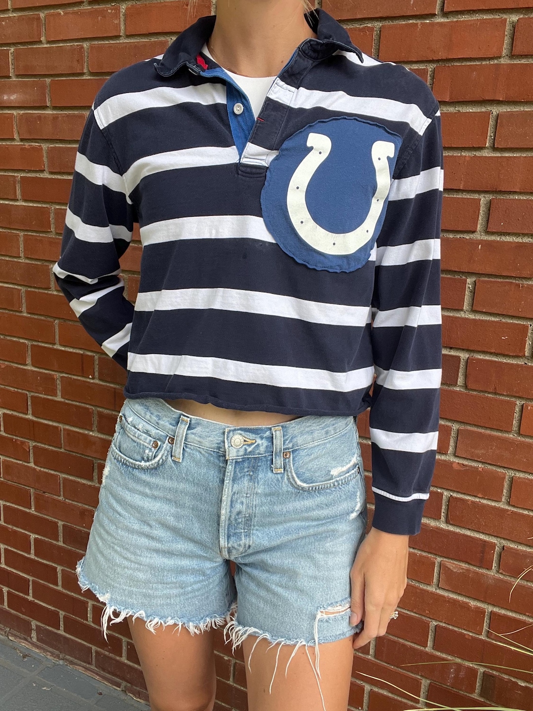 Indianapolis Colts Cropped Rugby Polo Women's Colts Shirt Custom Colts ...