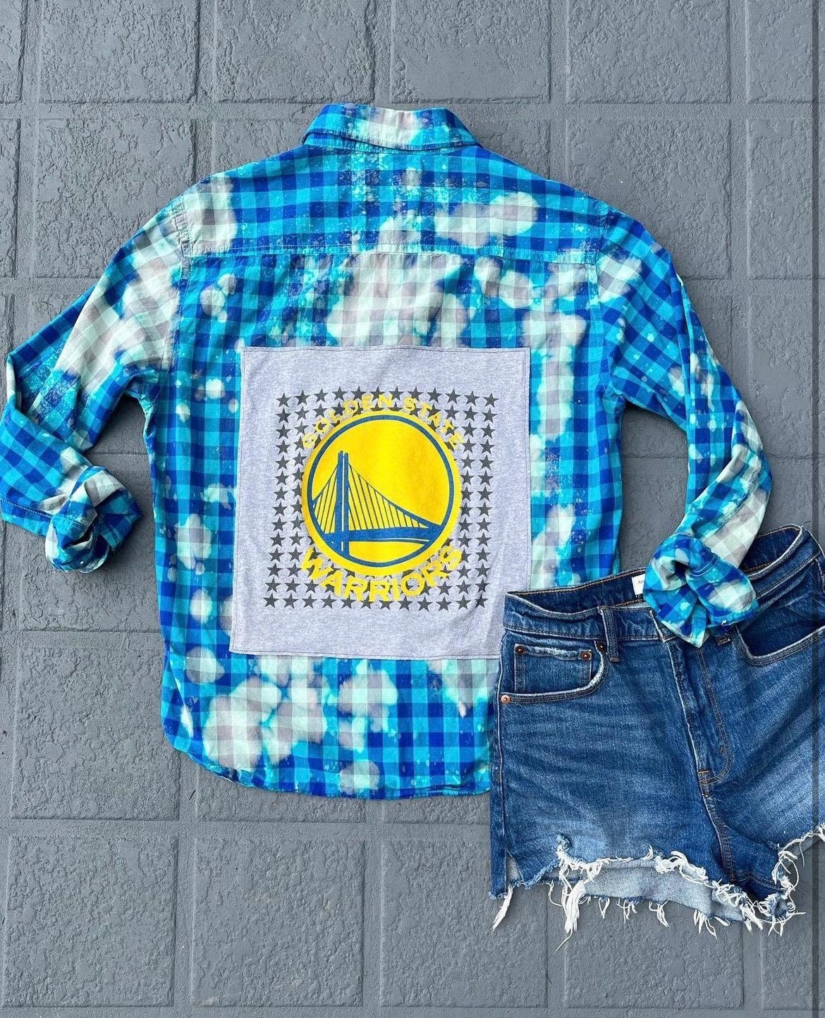 Golden State Warriors Acid Wash Flannel Shirt | Golden State Warriors ...