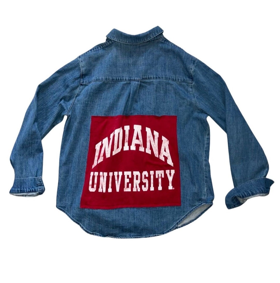 Indiana University Denim Shirt Women's Indiana Shirt - Etsy