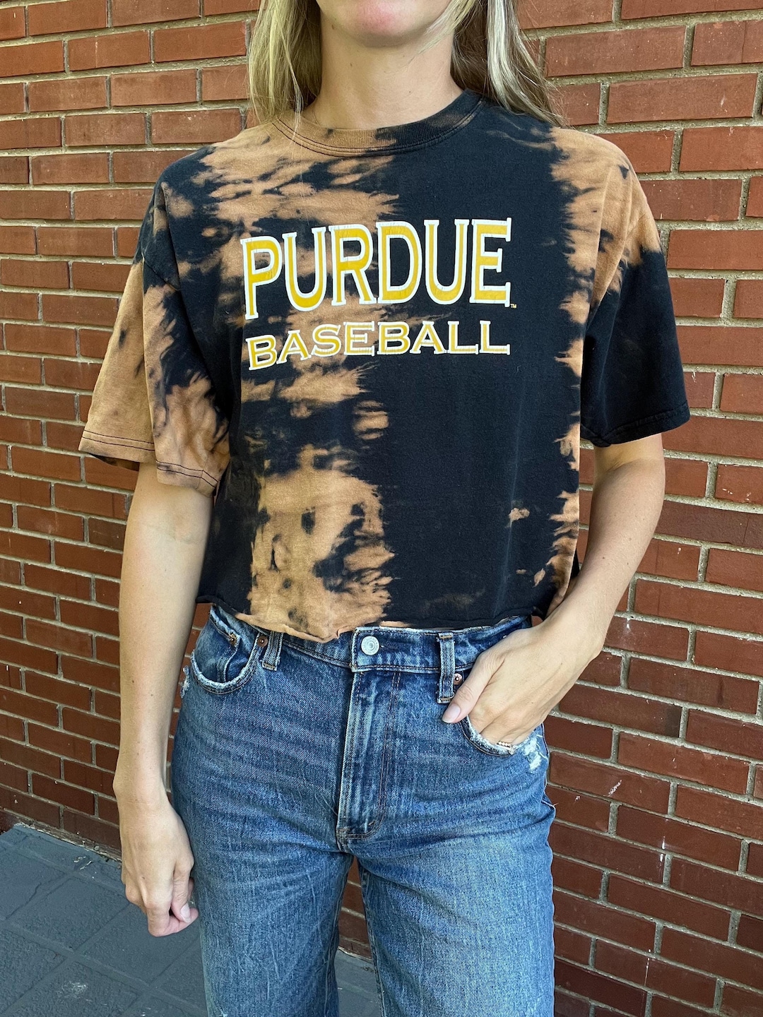 Purdue Baseball Acic Wash Cropped T-shirt | Women's Purdue Baseball ...