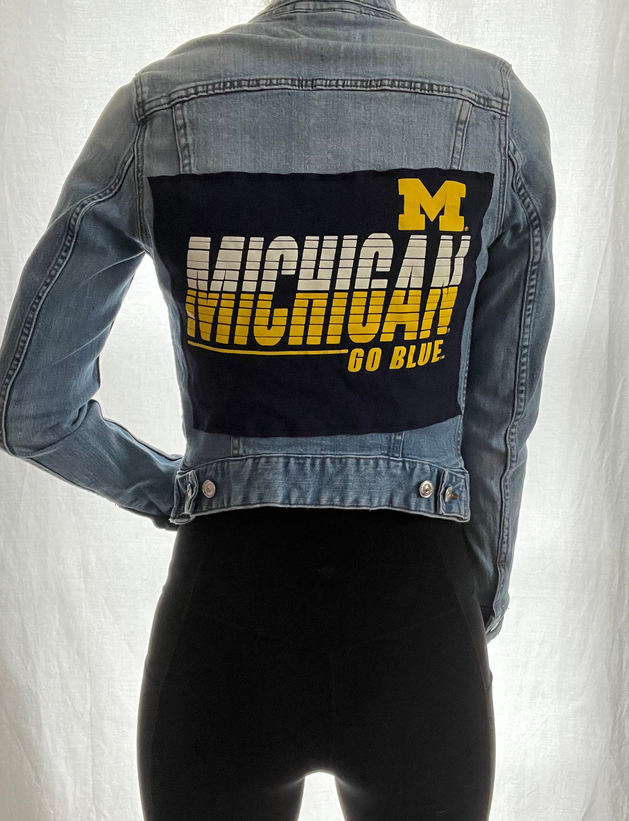Women's Michigan Denim Jacket Custom Michigan Gear Michigan Apparel ...