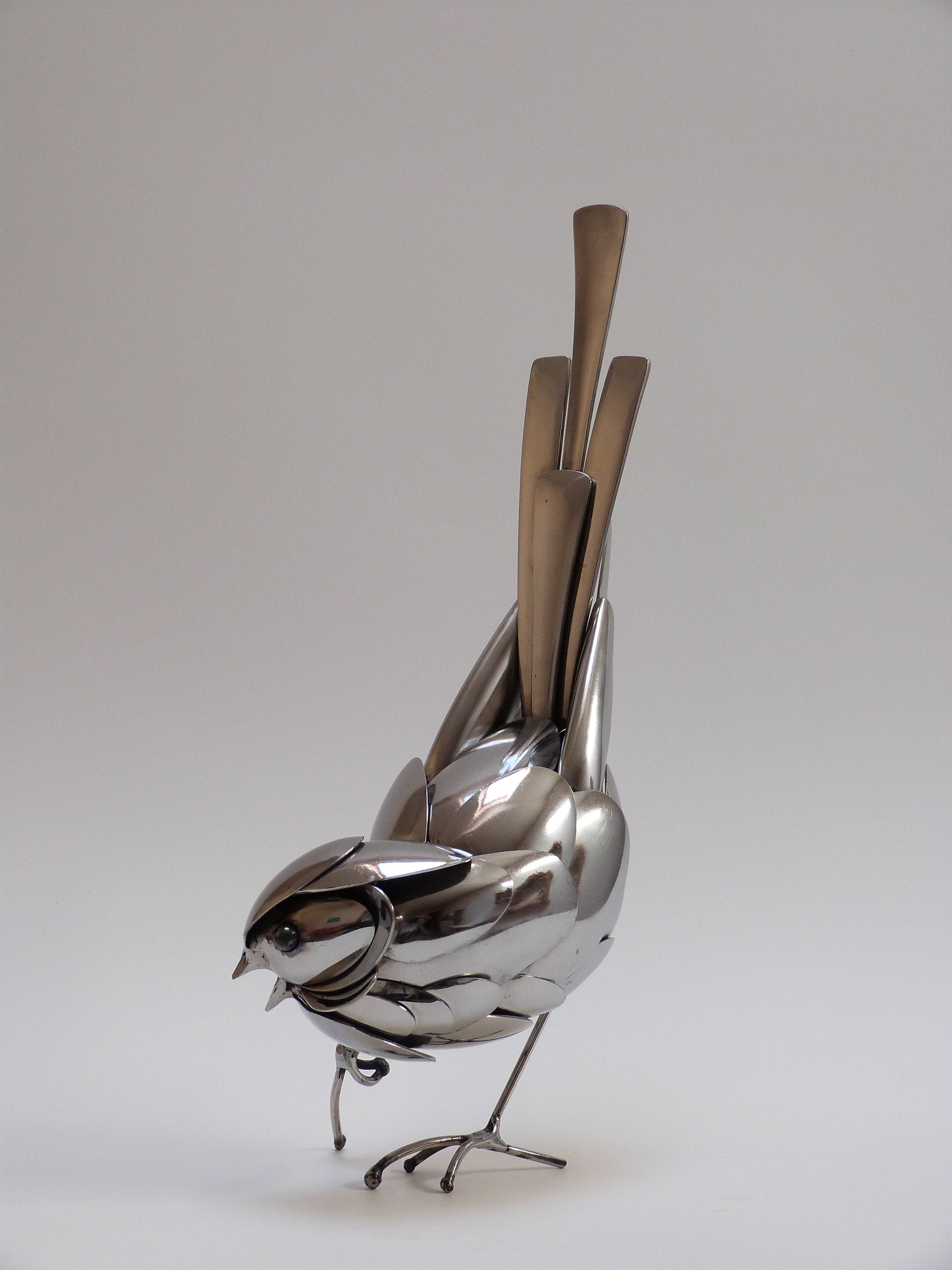 Bird Sculpture Made of Stainless Steel Cutlery - Etsy