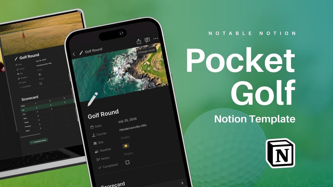Pocket Golf Notion Template - Etsy