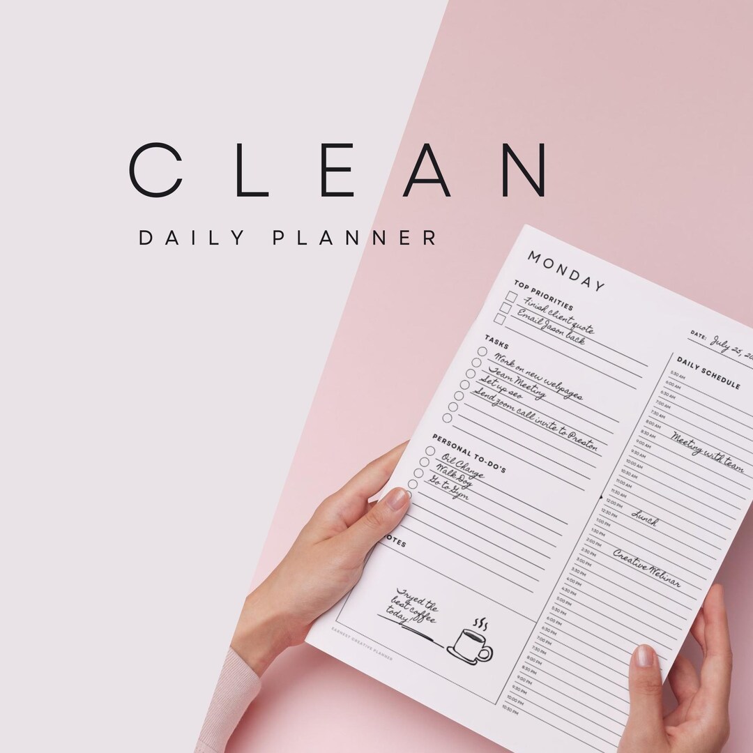 The Clean Daily Planner - Etsy