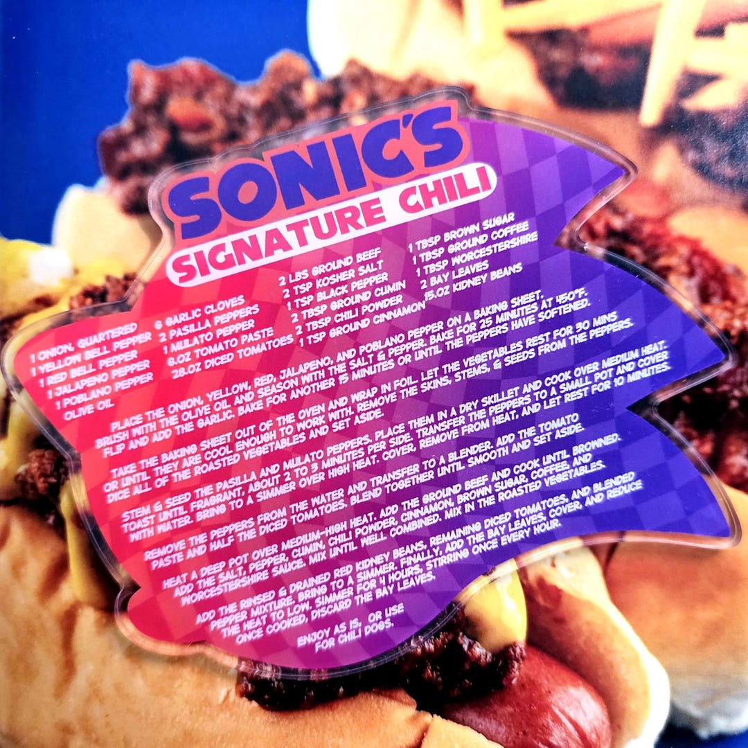Sonic's Signature Chili Recipe Magnet - Etsy