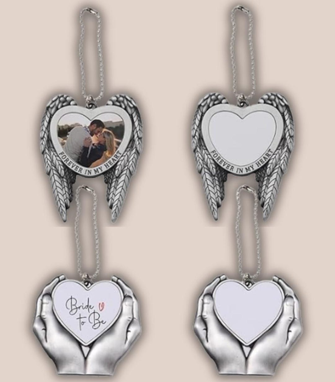 Blank Angel Wing Heart Car Charm: Heat Transfer Memorial Keepsake - Etsy
