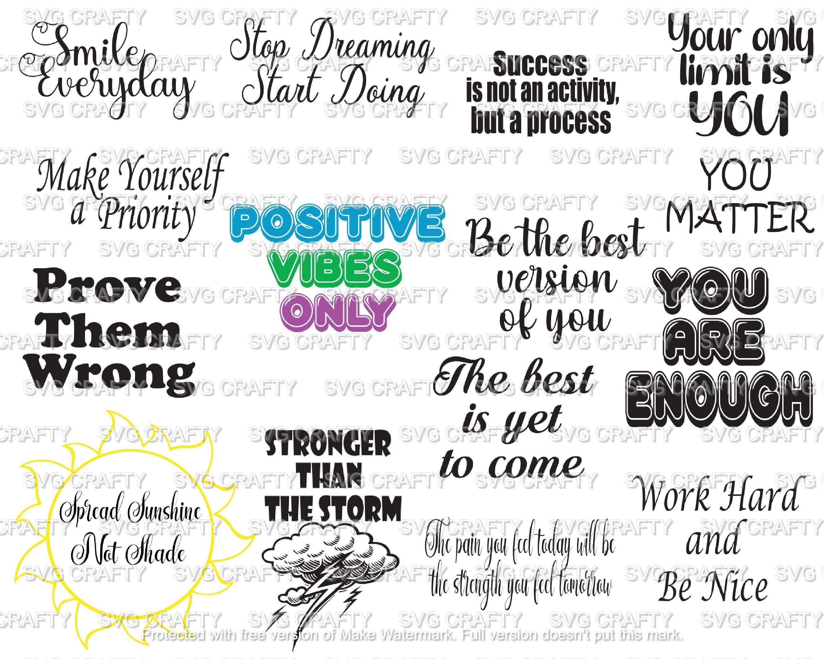 Motivational Bundle SVG PNG Motivational Quotes Motivational - Etsy