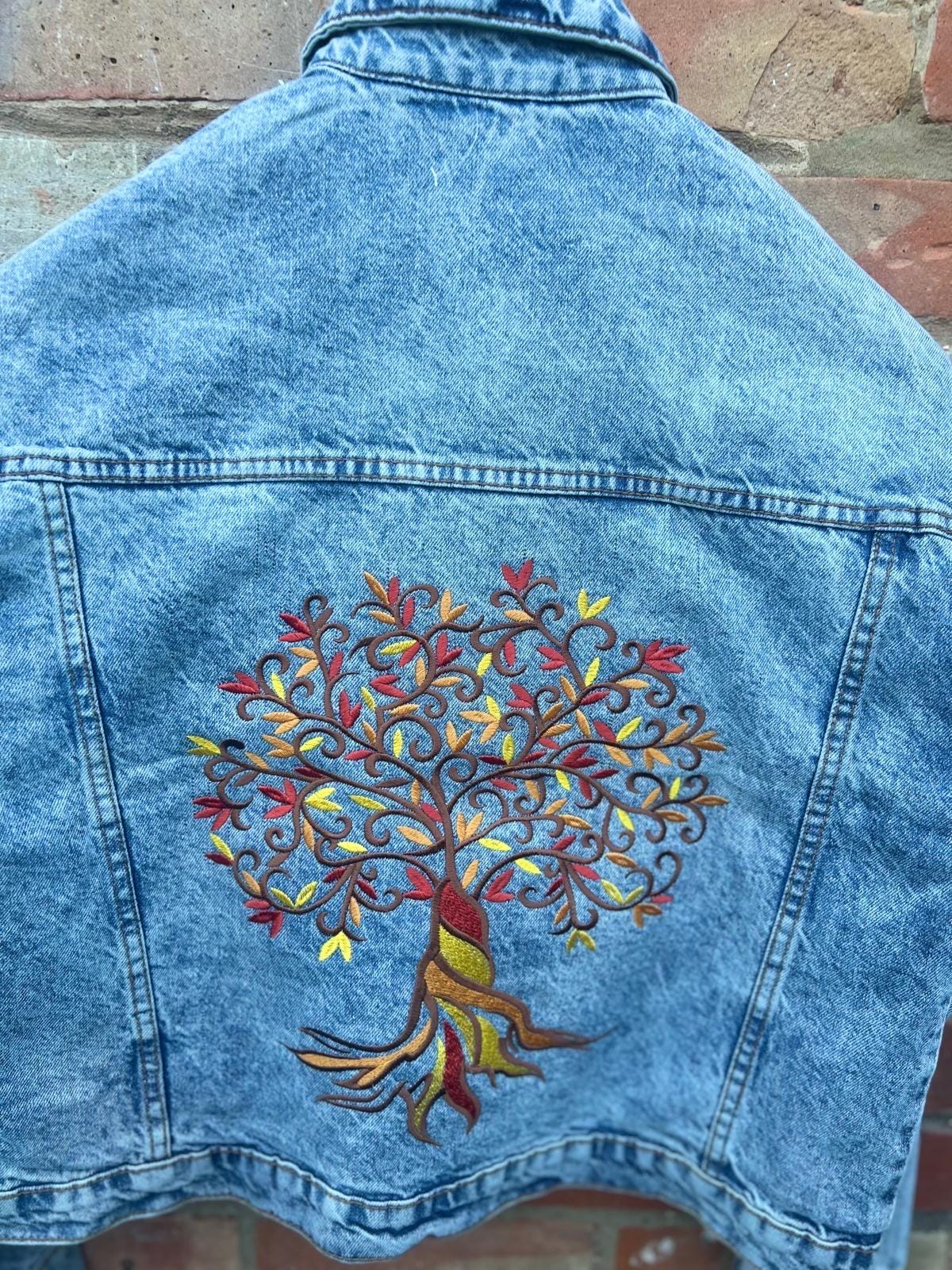 Embroidered Tree of Life Denim Jacket - Etsy
