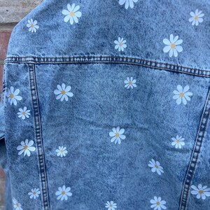 Daisy Printed Floral Denim Jacket - Etsy