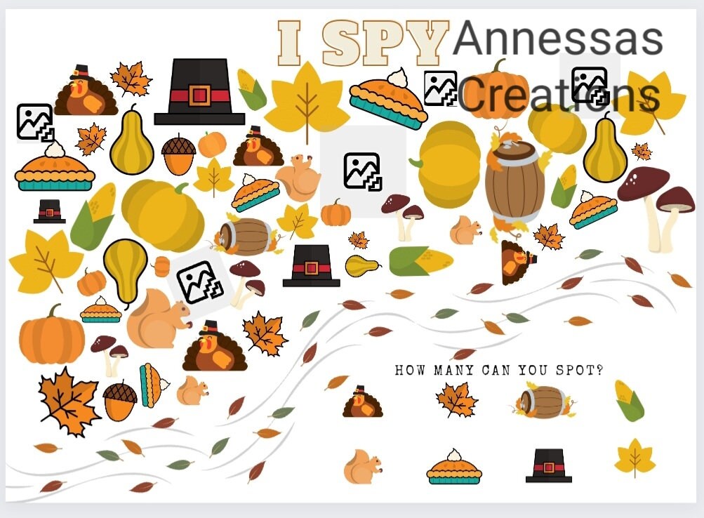 Fall I Spy Game, Picture Hunt, I Spy Printable, Holiday Worksheets ...