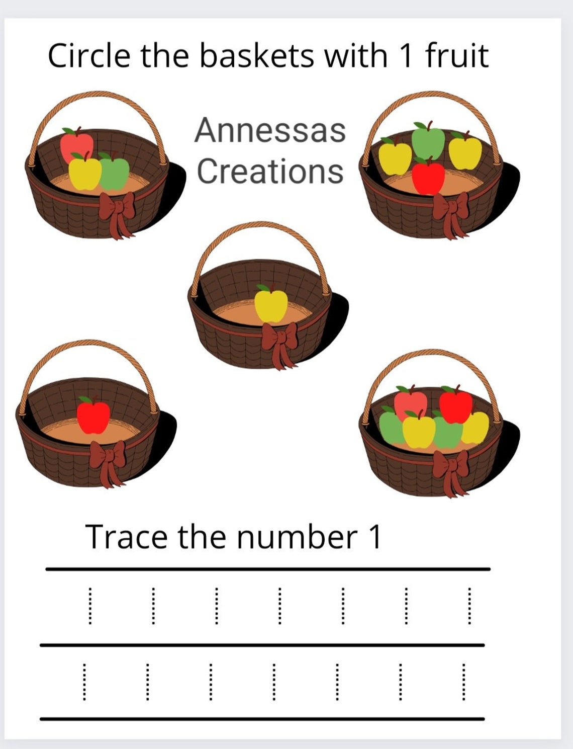 Tracing 1-9, Printable Math Worksheet, Homeschool Math Printable ...