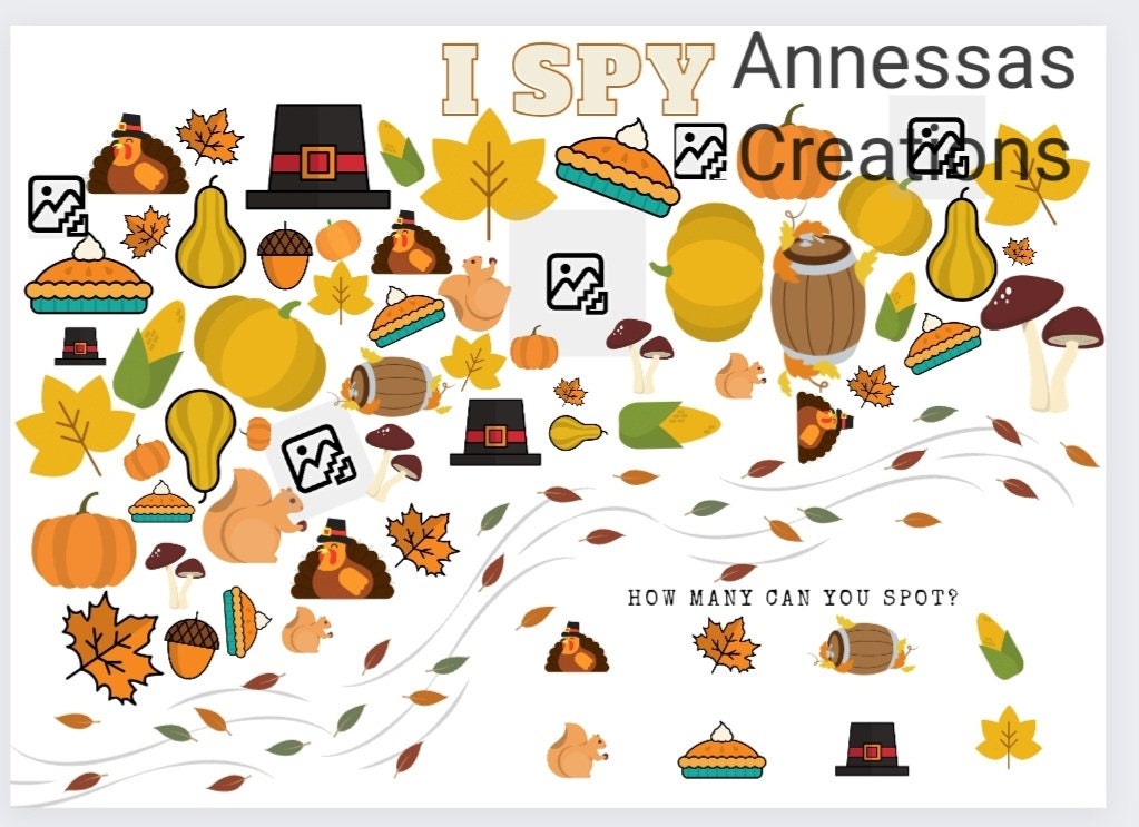 Fall I Spy Game, Picture Hunt, I Spy Printable, Holiday Worksheets ...