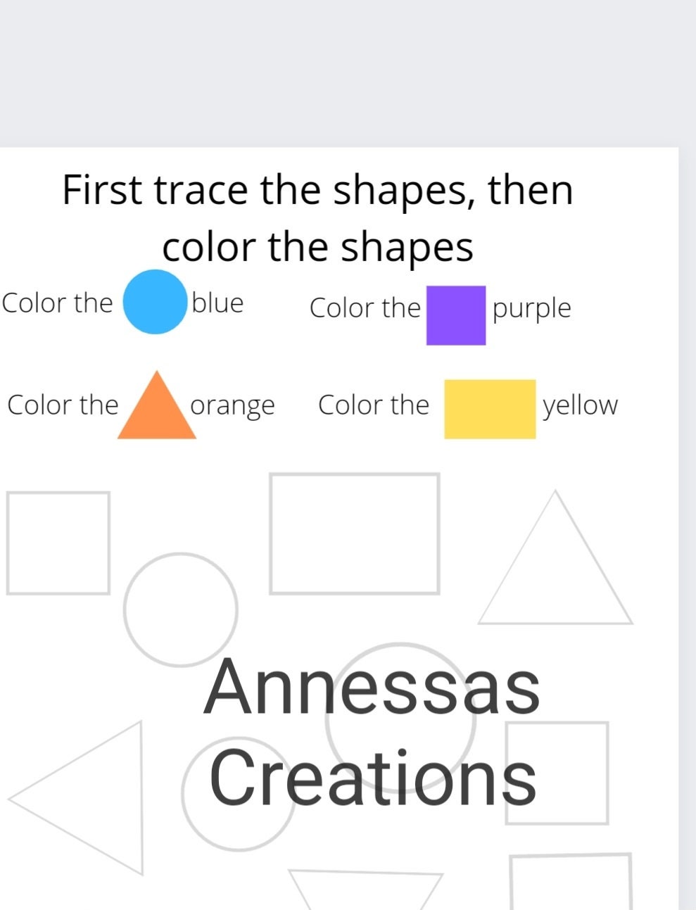 Shapes Worksheets, Shape Practice, Shape Tracing, Toddler Workbook - Etsy