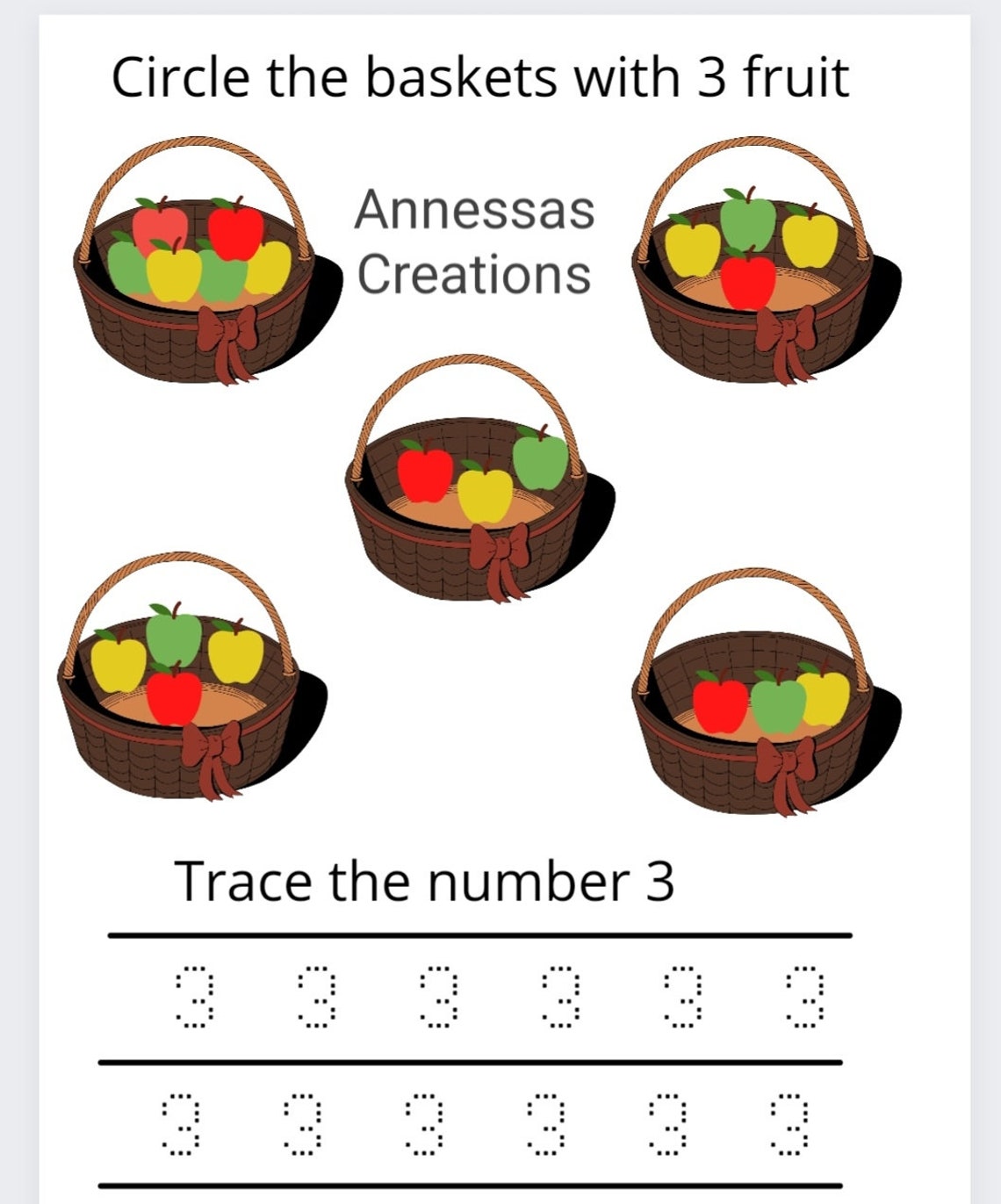 Tracing 1-9, Printable Math Worksheet, Homeschool Math Printable ...