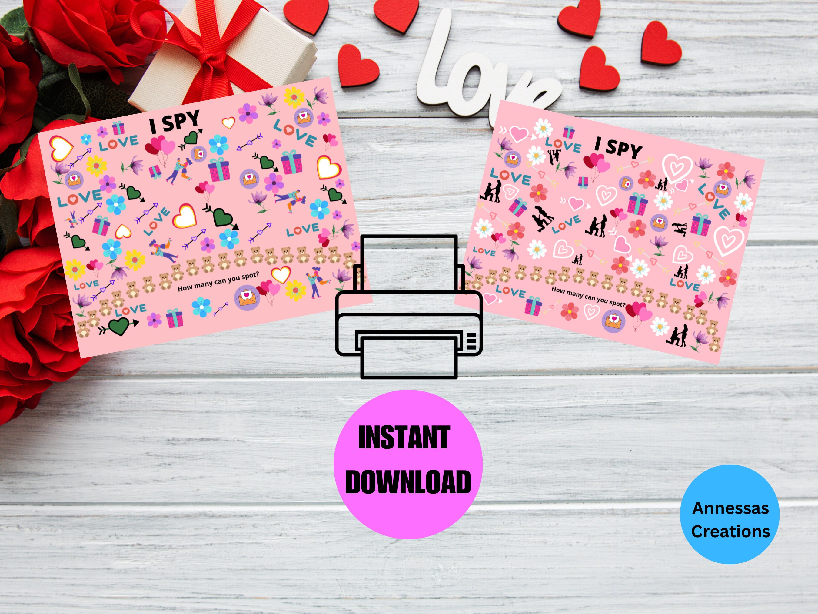 Valentines Day I Spy, Class Valentine Game, Valentines Day Hunt - Etsy