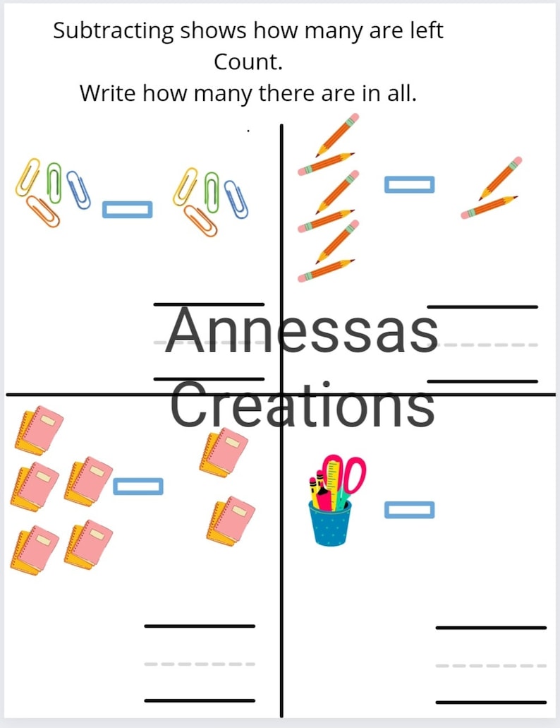 Kindergarten Subtraction, Subtraction, Math Worksheets, Distance ...