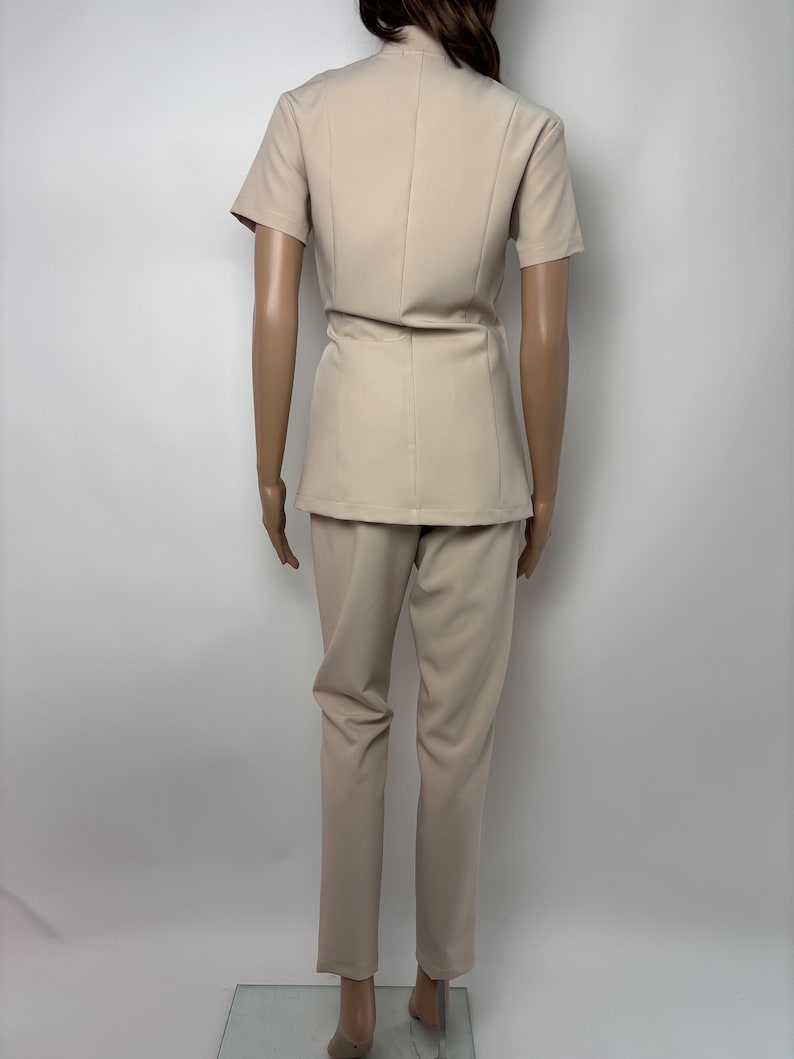 Embroidered Spa Uniform Set – Comfortable Therapist Tunic and Trousers ...