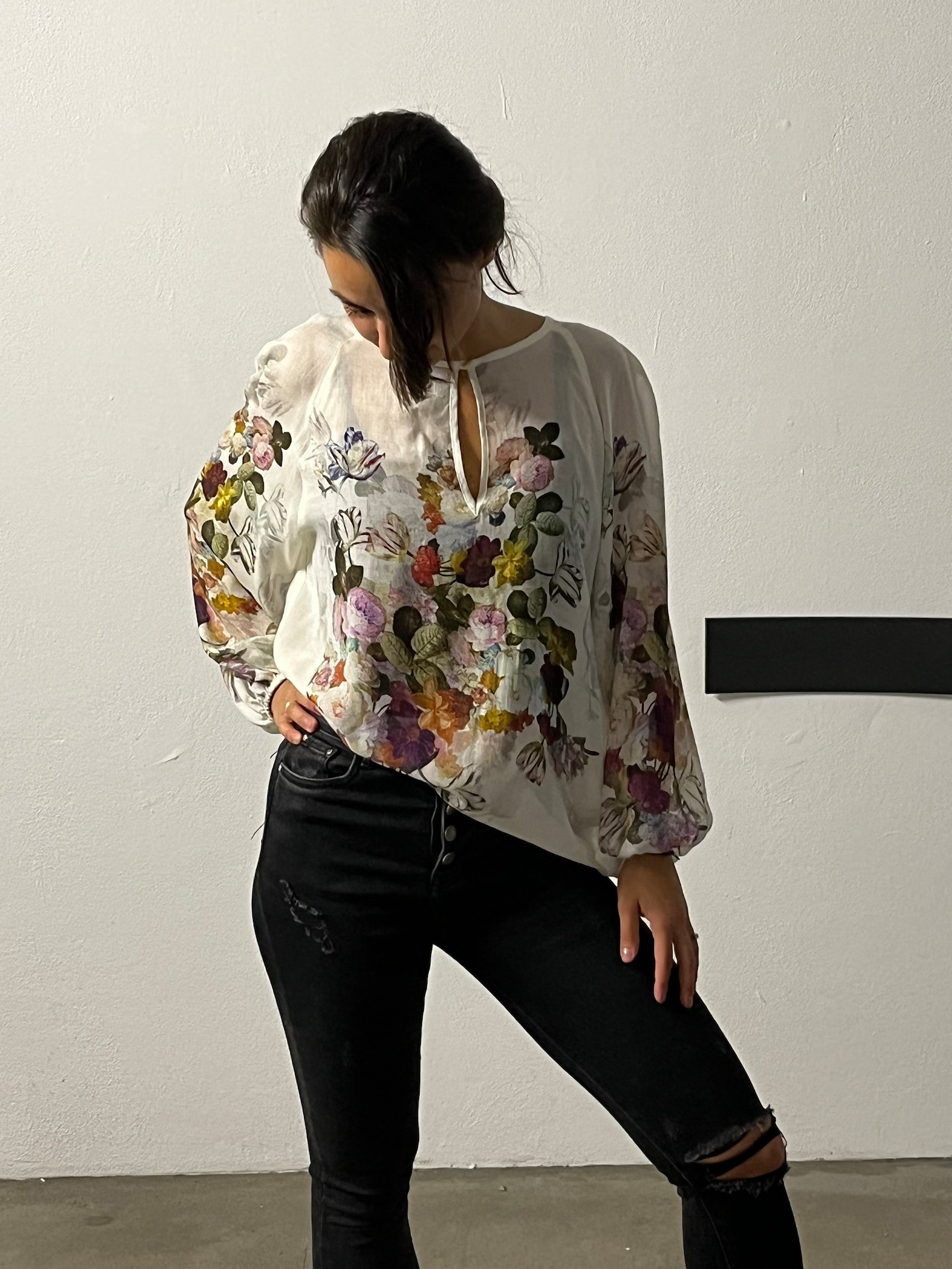 Floral Tunic, Boho Tunic, Maxi Tunic, Long Sleeve Tunic, Long Tunic ...