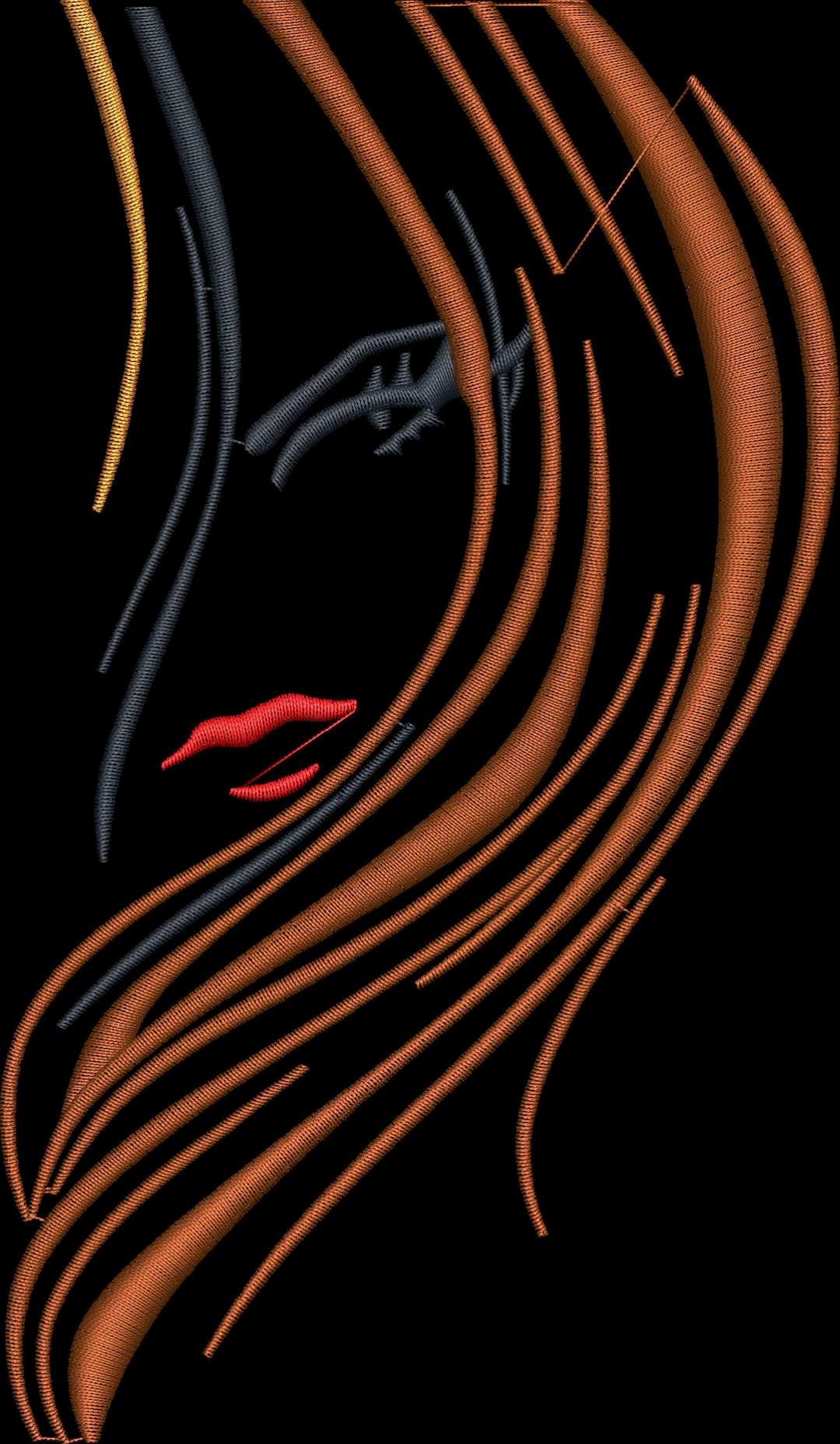 Face Embroidery Design, Modern Art, Machine Embroidery (digital ...