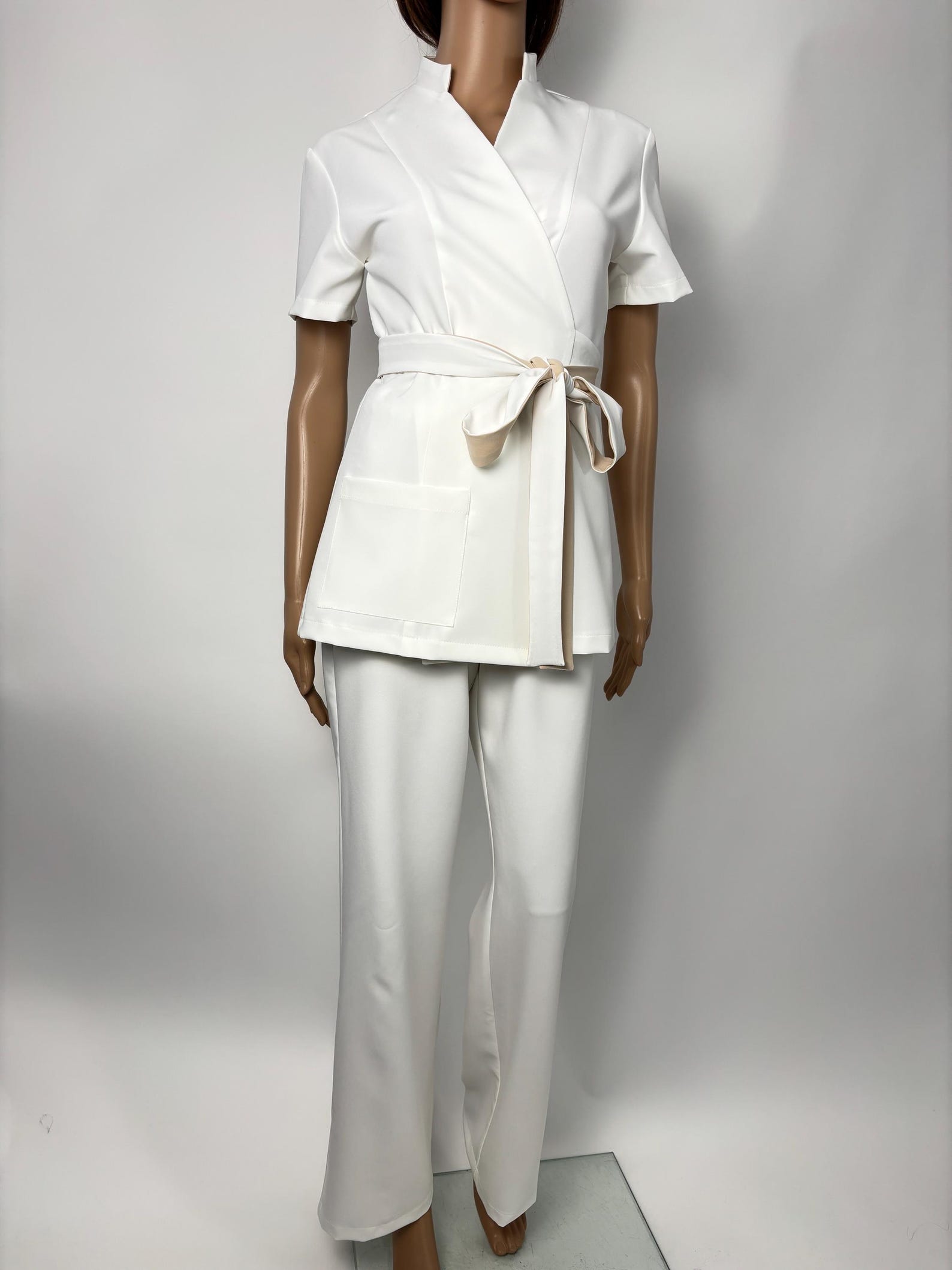 Luxurious Healthcare Professional Tunic and Trousers, Spa Wear for Work ...