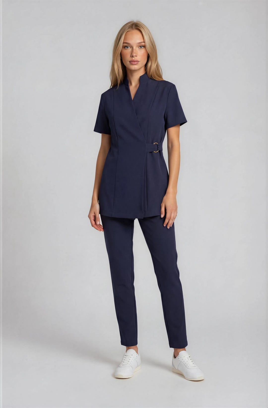 Navy Blue Spa Uniform Set - Women's Esthetician Outfit, Salon Workwear ...