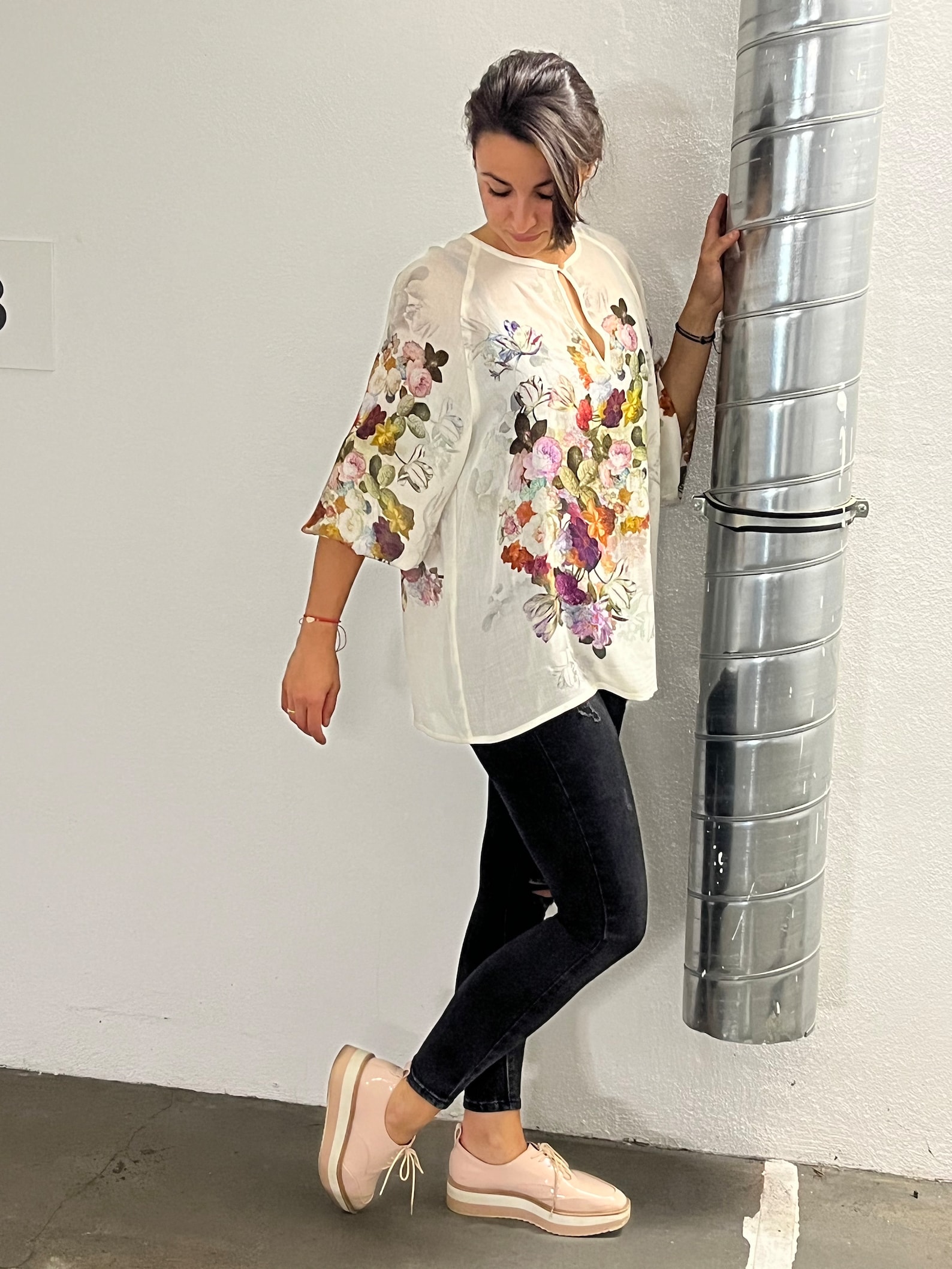 Floral Tunic, Boho Tunic, Maxi Tunic, Long Sleeve Tunic, Long Tunic ...
