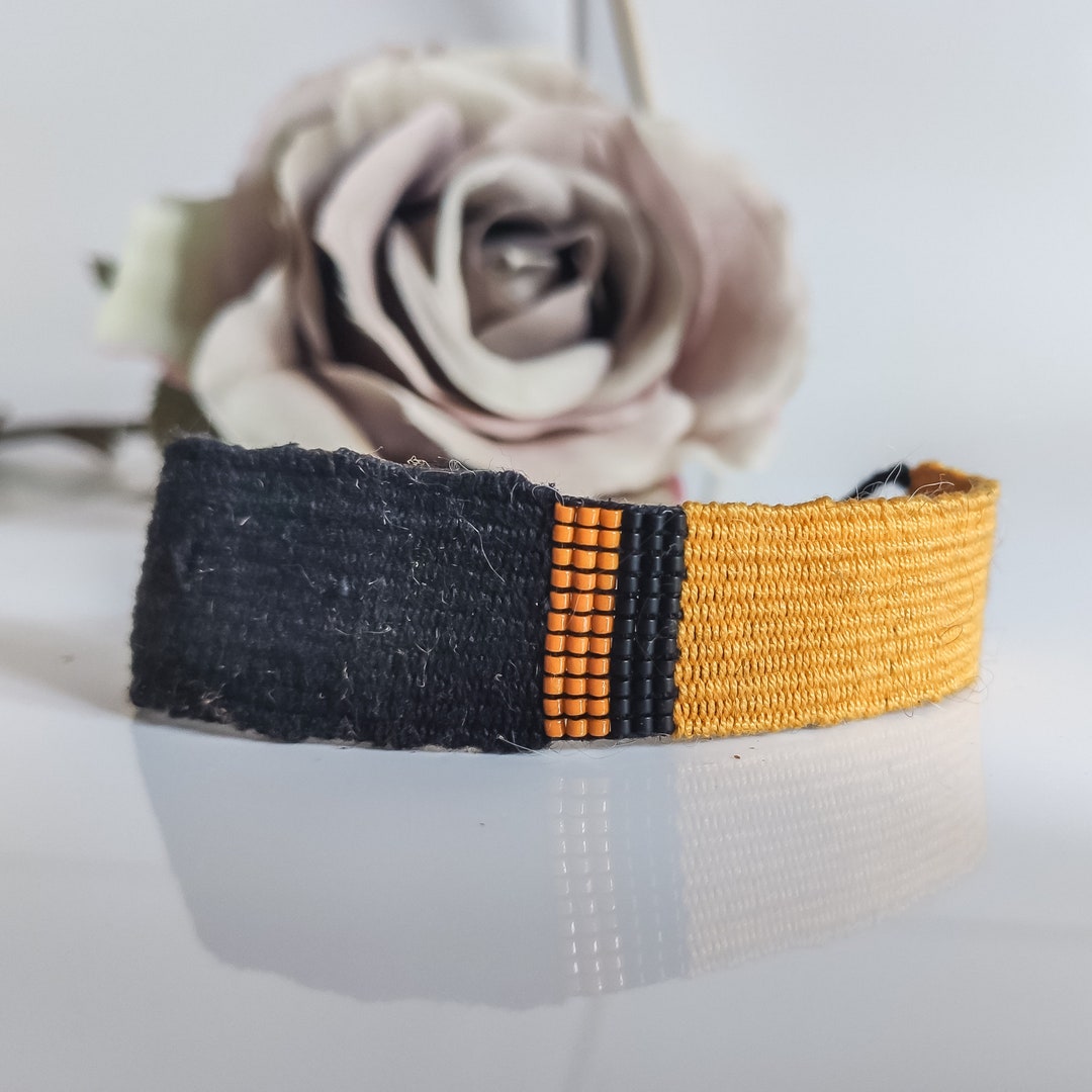 Woven Bracelet Cuff, Handwoven Bracelet, Woven Tapestry Bracelet ...