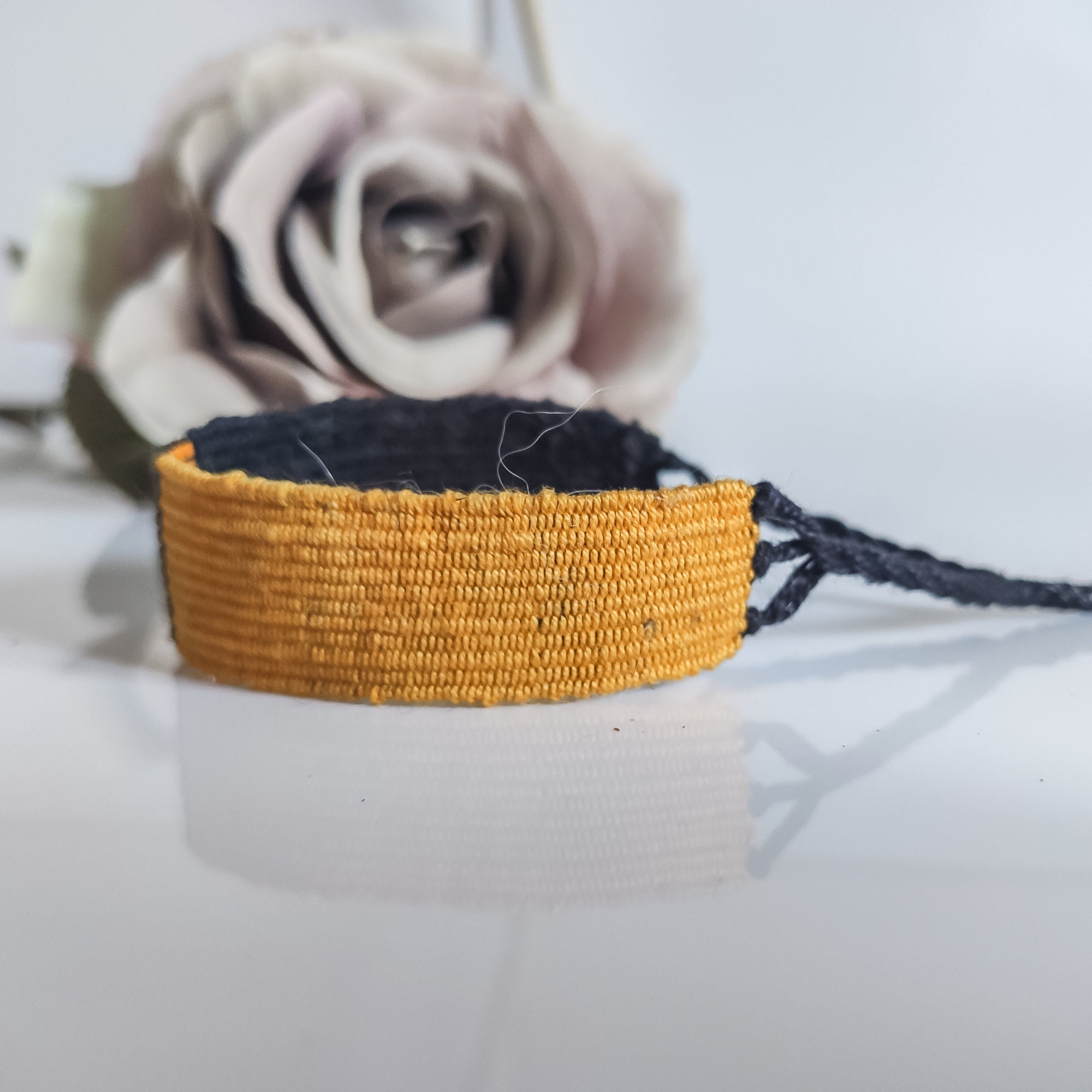 Woven Bracelet Cuff, Handwoven Bracelet, Woven Tapestry Bracelet ...