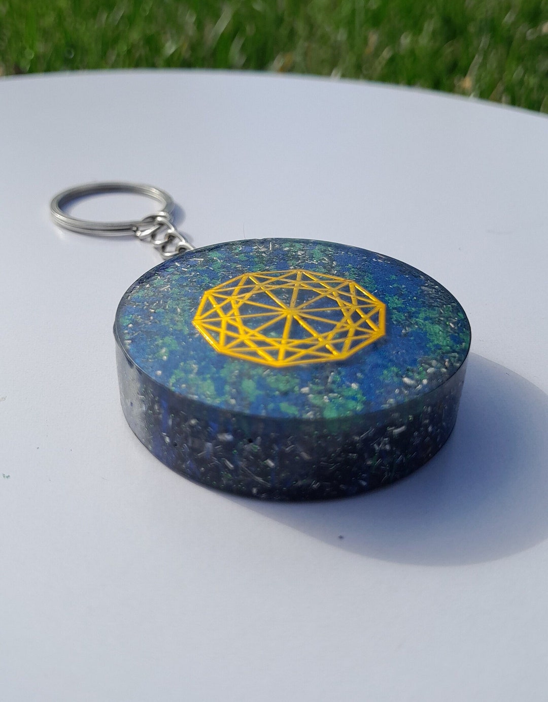 Decagon Orgonite Keychain Shunguite 5G and EMF Wave Protector Orgone Energy - Etsy