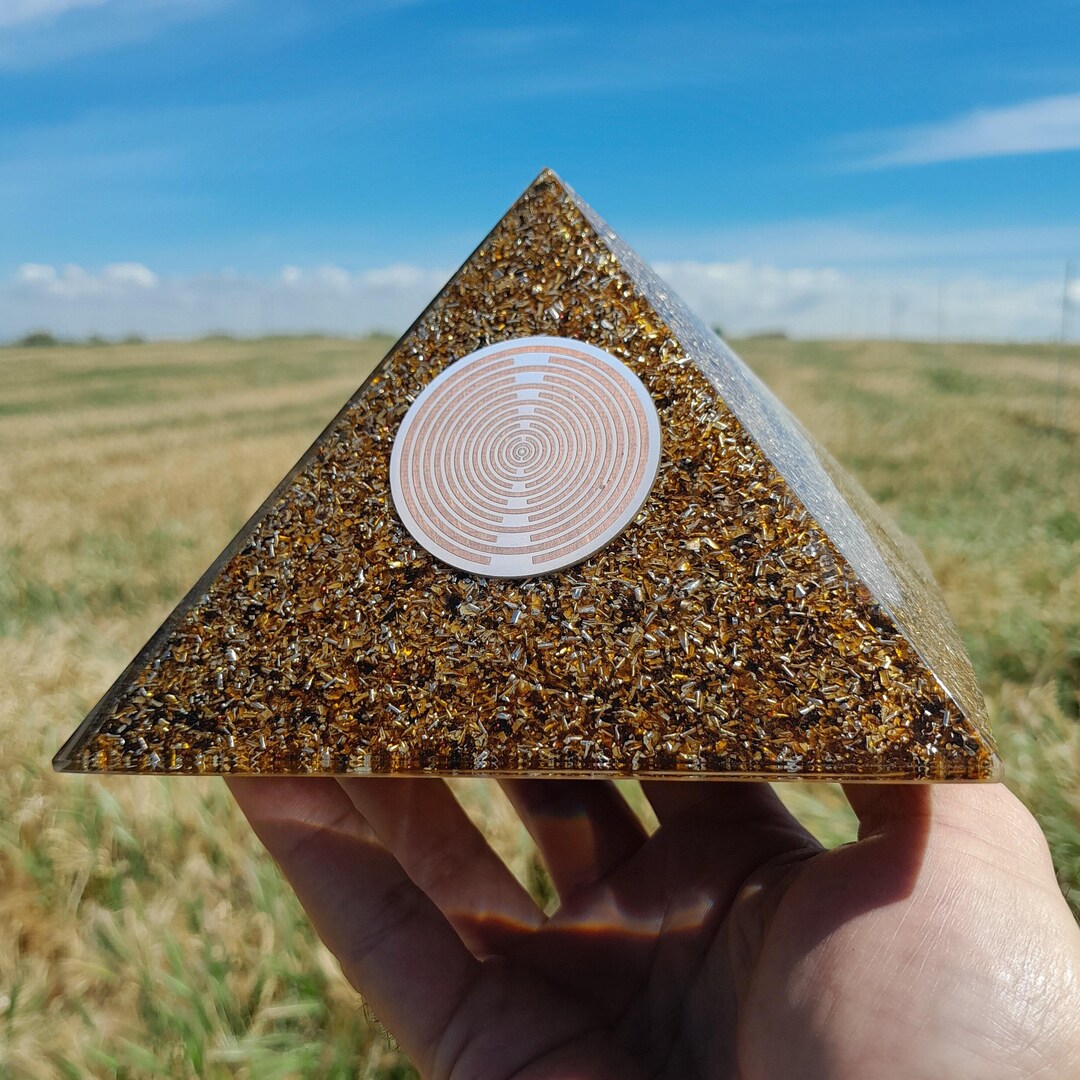 Caramel Orgonite Pyramid Lakhovsky MWO Antenna 140mm Base 5G Protector ...