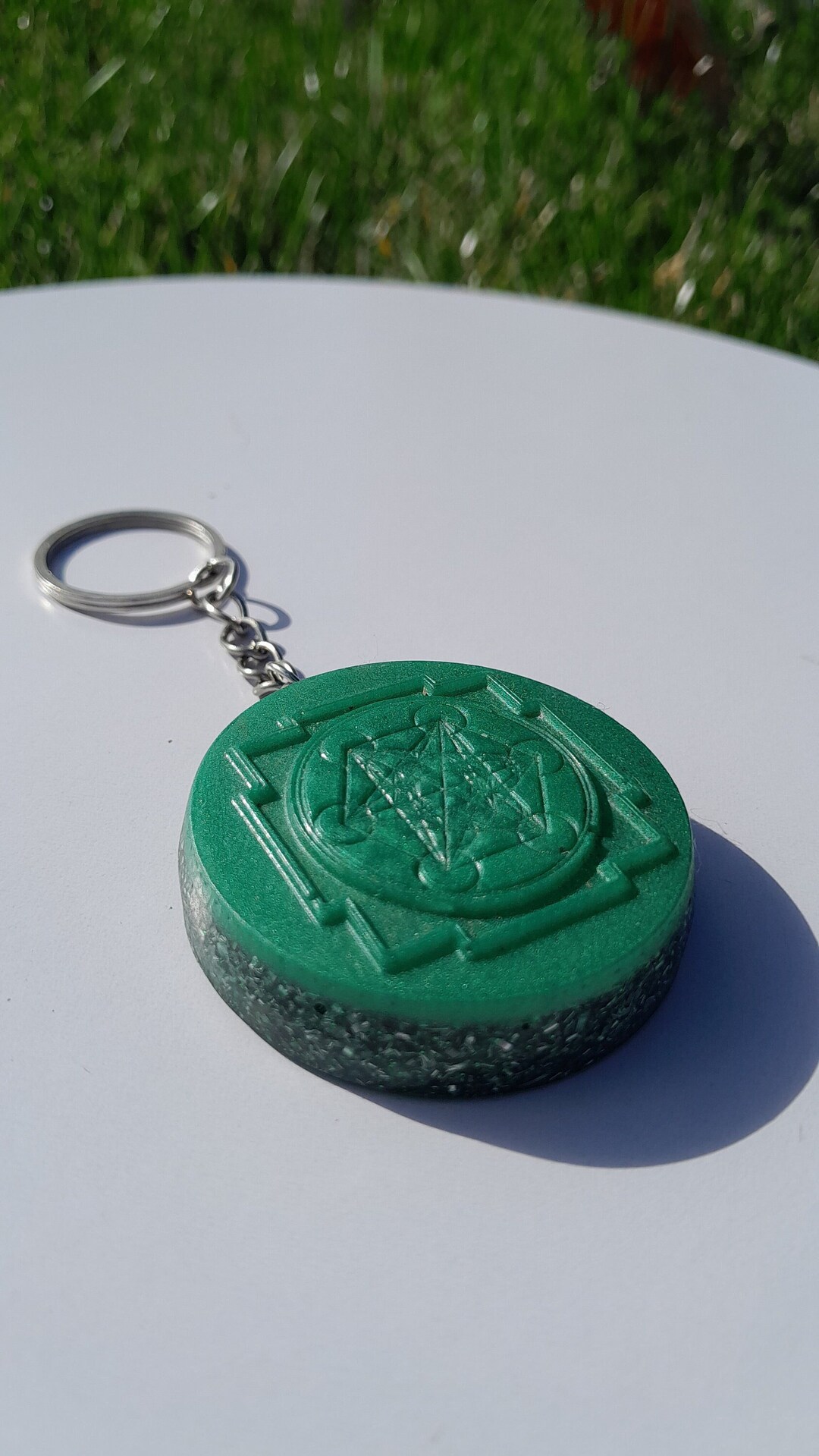 Green Metatron Orgonite Keychain 5G and EMF Wave Protector Energy ...