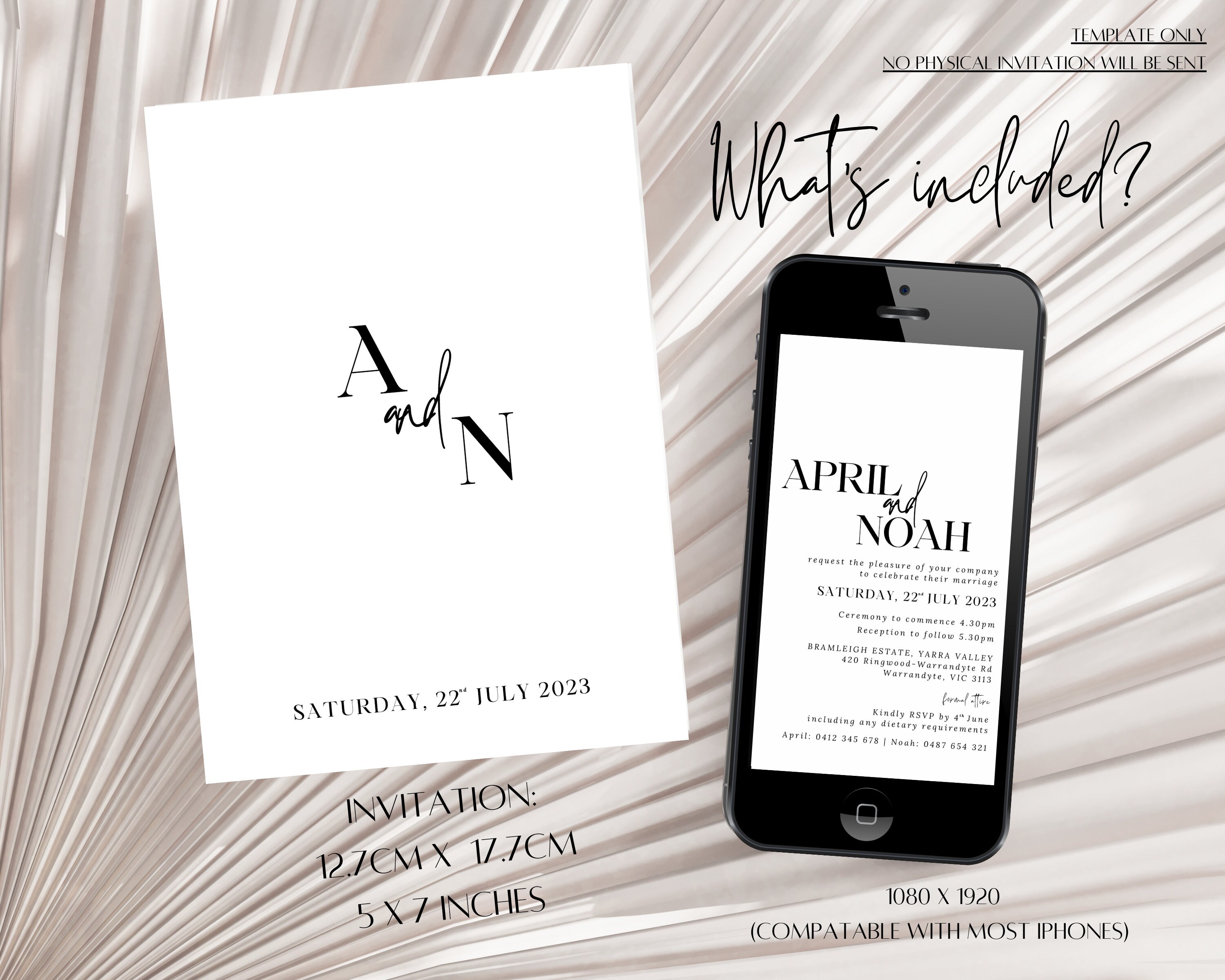 Minimalist Wedding Invitation Template Printable Wedding Invitation - Etsy
