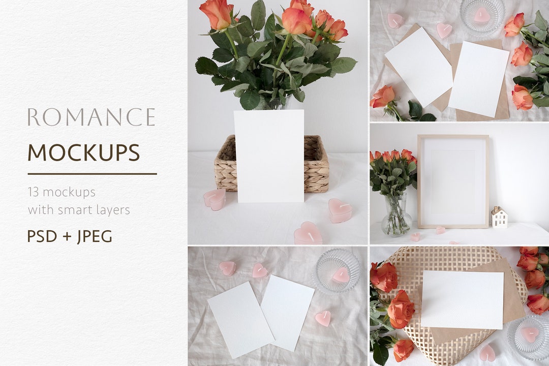 Romance is a Set of Mockups in Neutral Shades of Beige, White and Pink ...