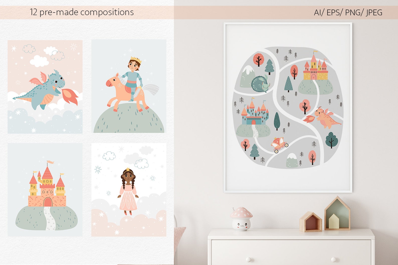 My Little Princess is a Collection of Hand-drawn Clipart Elements ...