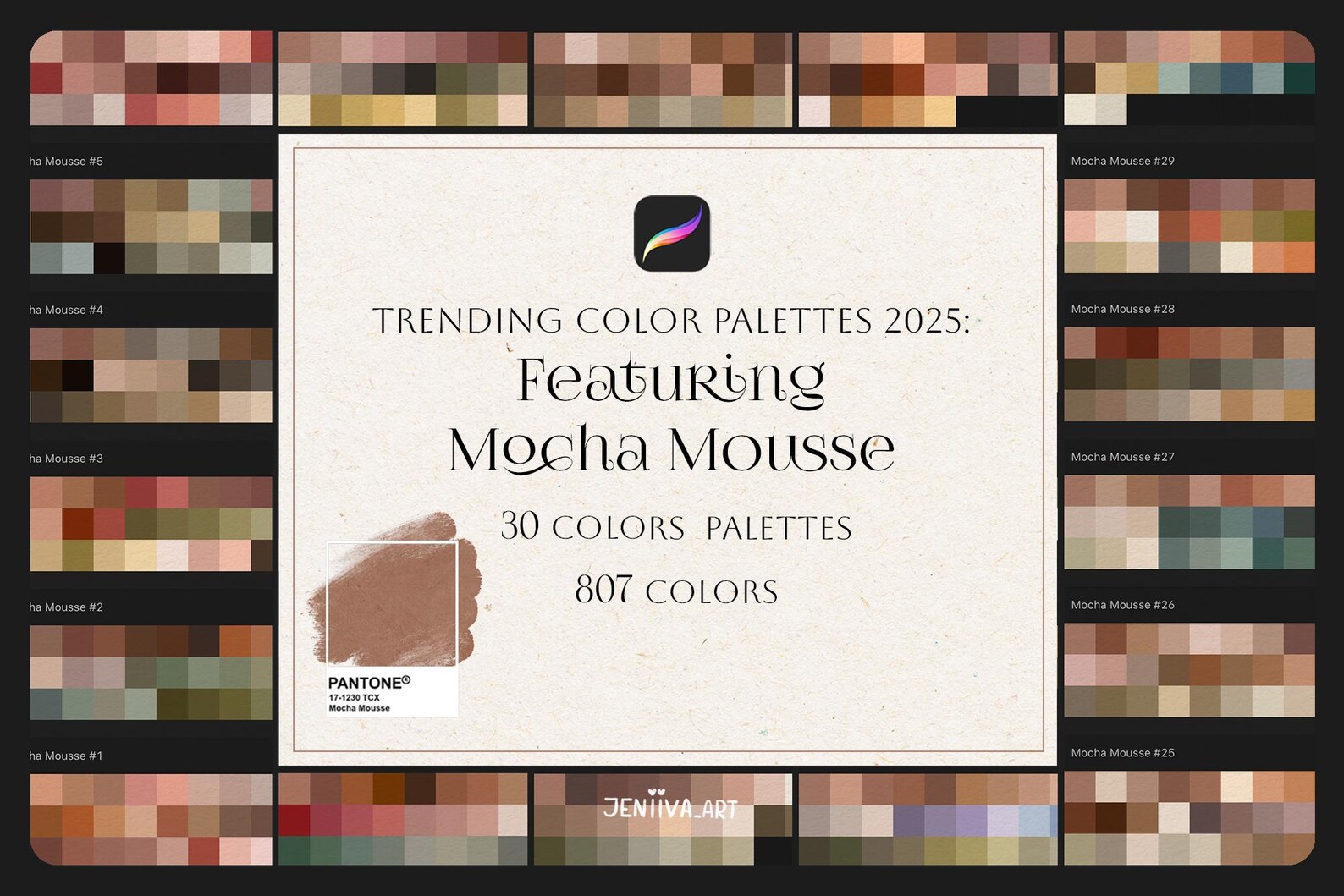 Trending Color Palettes 2025 – Procreate Swatches With Mocha Mousse - Etsy