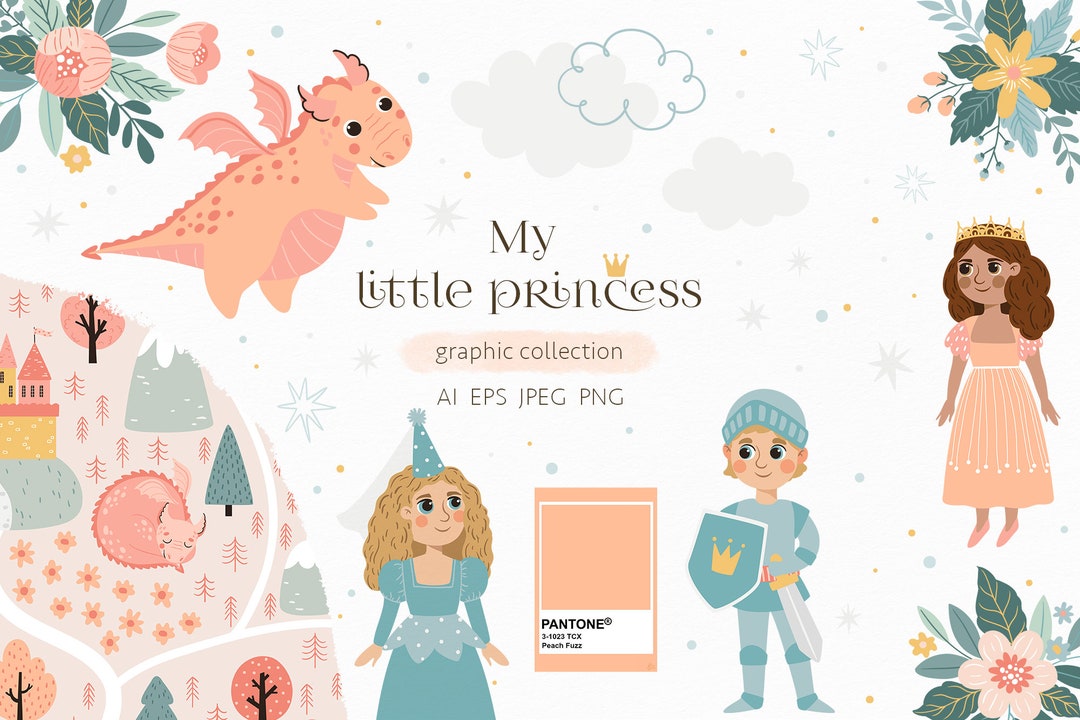 My Little Princess is a Collection of Hand-drawn Clipart Elements ...