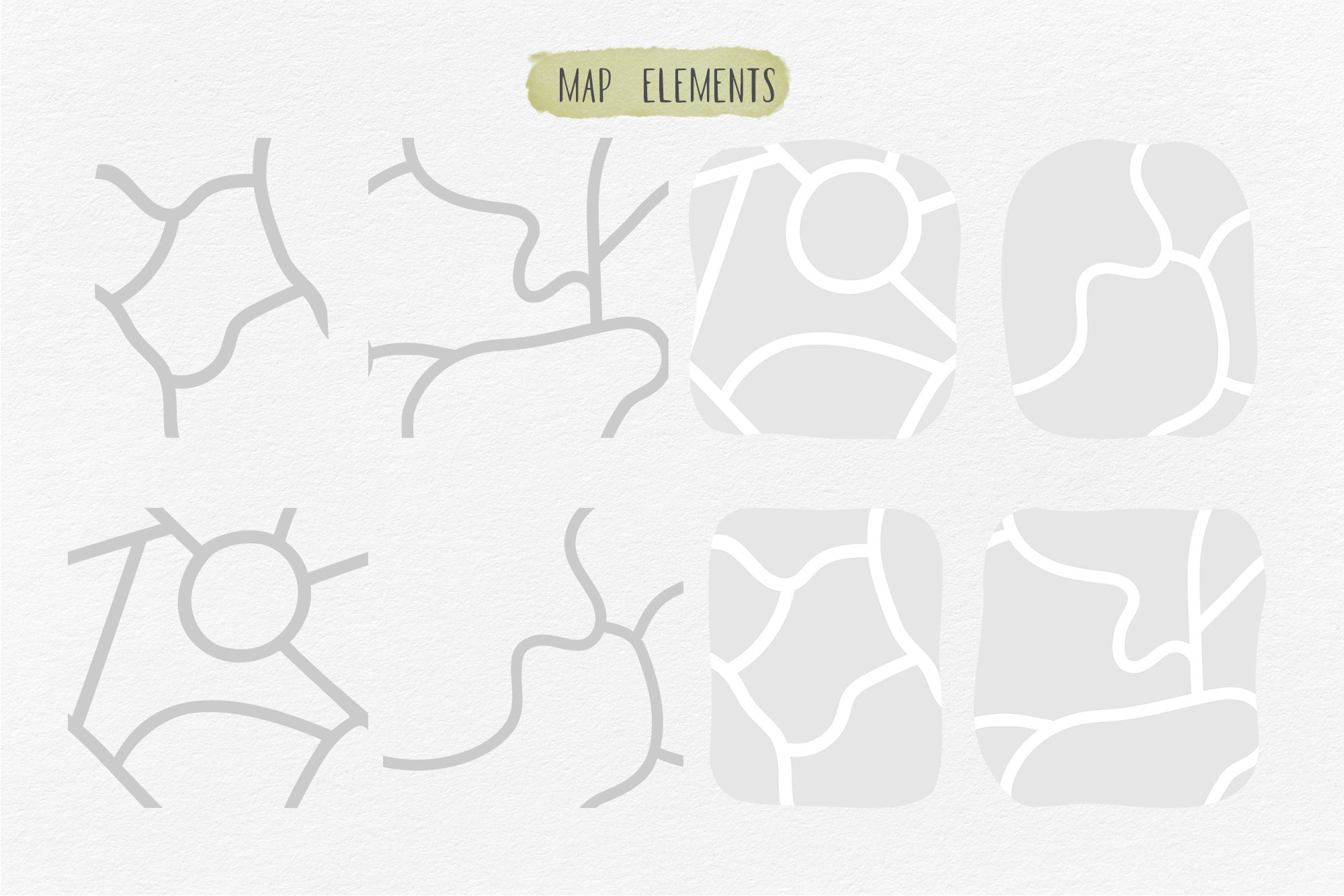 Map Creator - a Set of Hand Drawn Vector Clipart, Houses, Roads, Maps ...