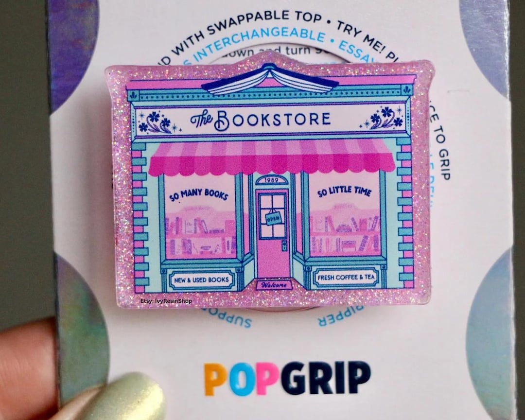 The Bookstore Cute Pink Sparkly Acrylic Resin Handmade Kindle Grip ...